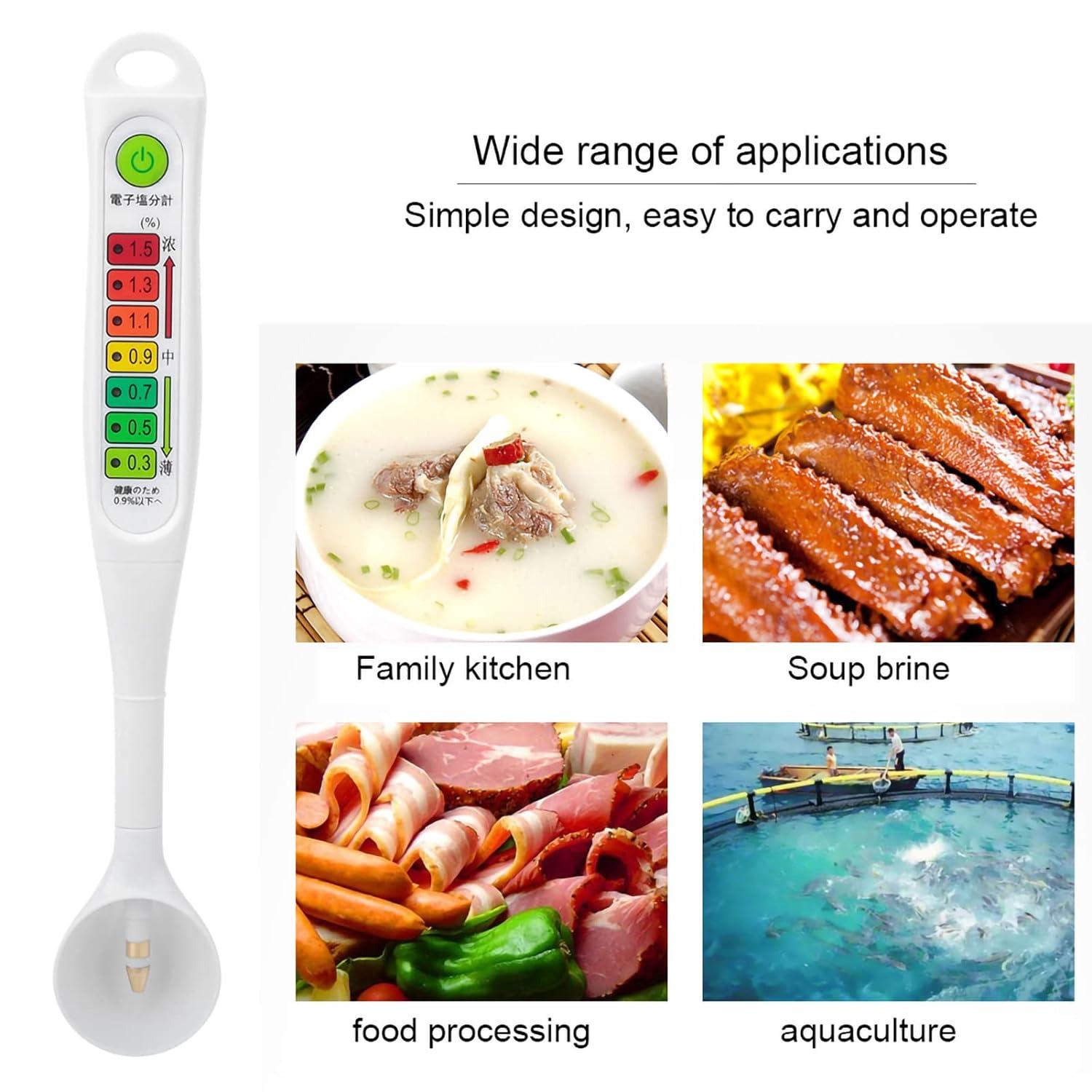 Professional LED Lights Accurate Salinometer Food Liquid Salinity ...
