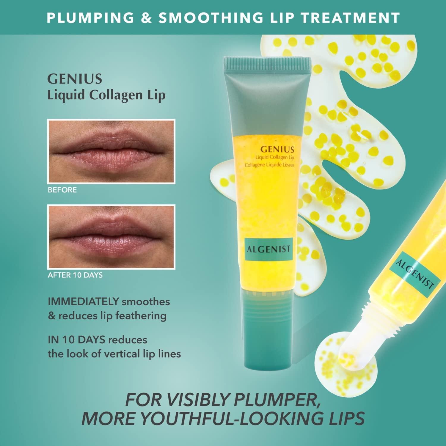 Algenist GENIUS Liquid Collagen Lip Treatment - Vegan, Non-Comedogenic ...