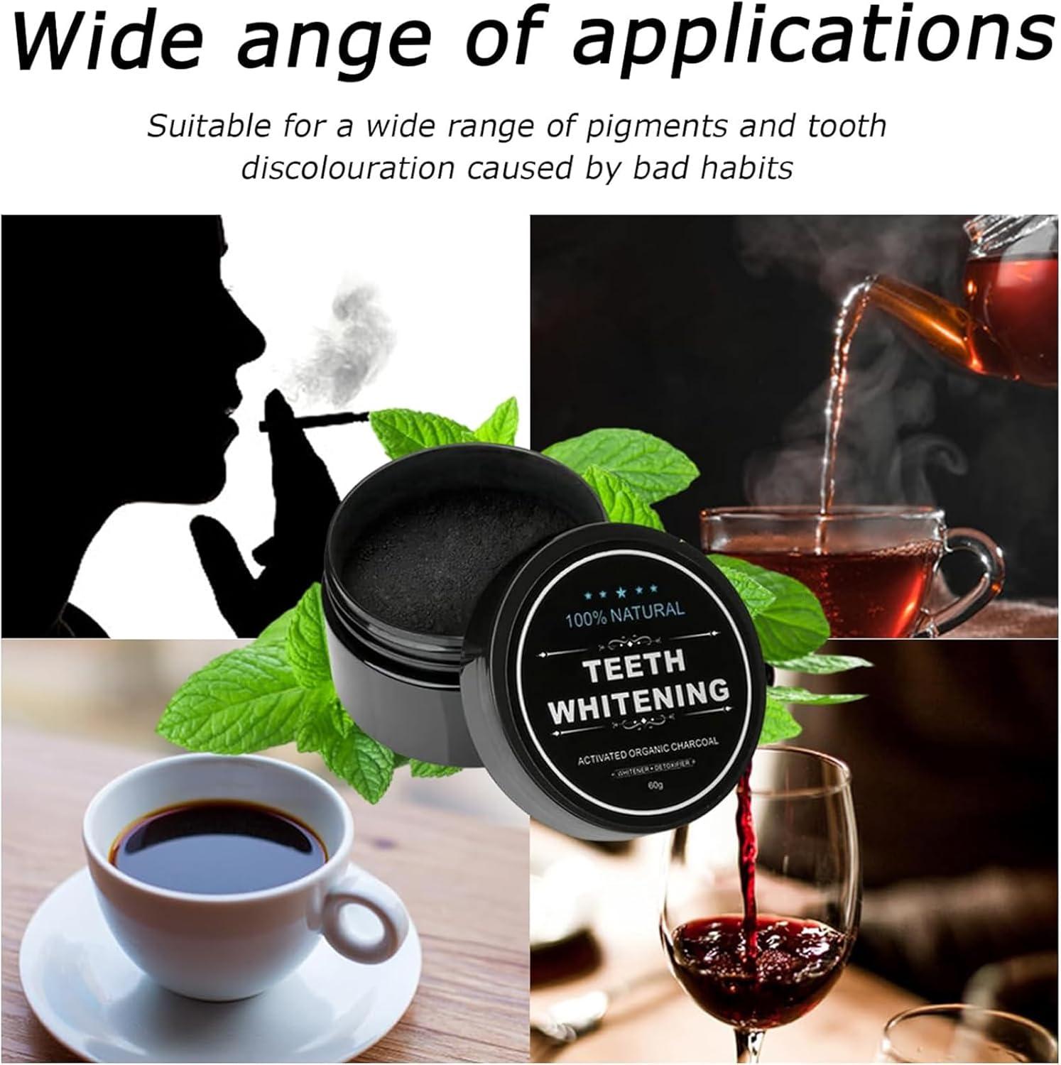 Natural Activated Charcoal Tooth Whitening Powder - 2 Pack for Stain ...