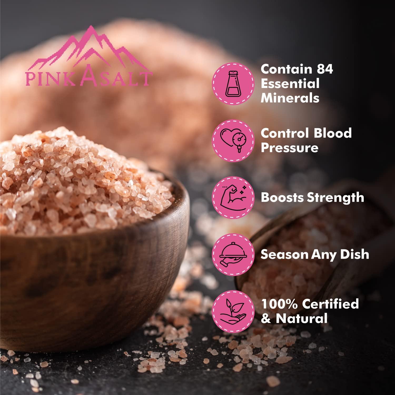 PINK-A-SALT Himalayan Pink Edible Salt - 2.1 LB Fine Grain Pink Crystal ...