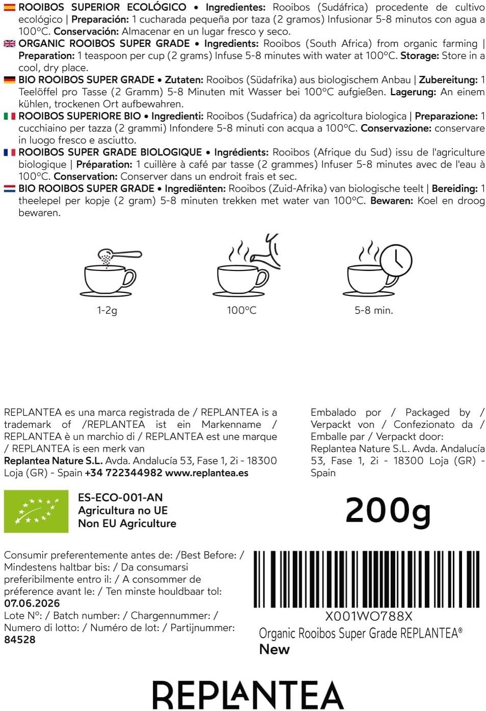 Rooibos Tea Loose Leaf Organic 200g (100 Cups) | Super Grade Rooibos ...