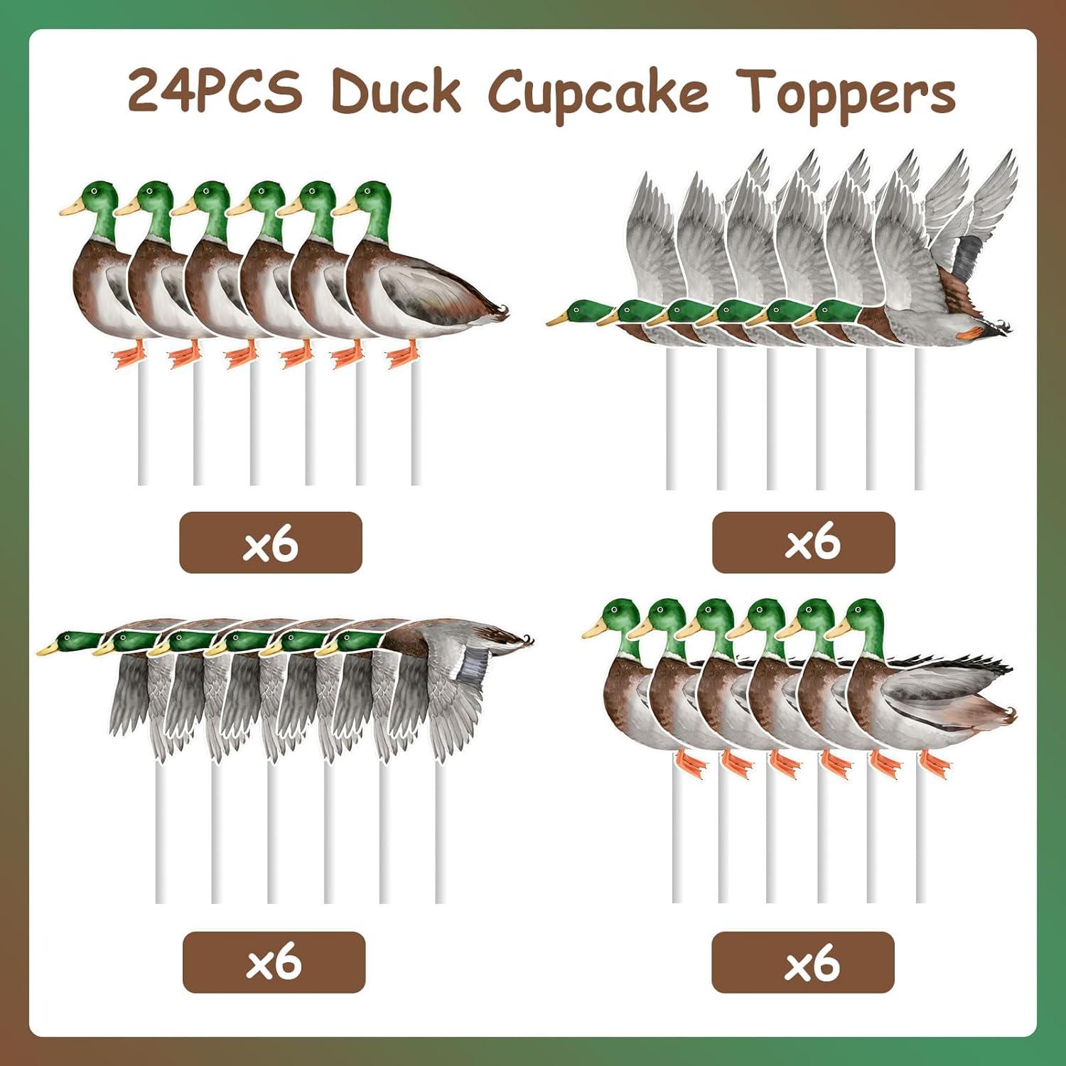 Duck Hunting Party Decorations 24pcs Duck Cupcake Toppers Mallard Duck ...