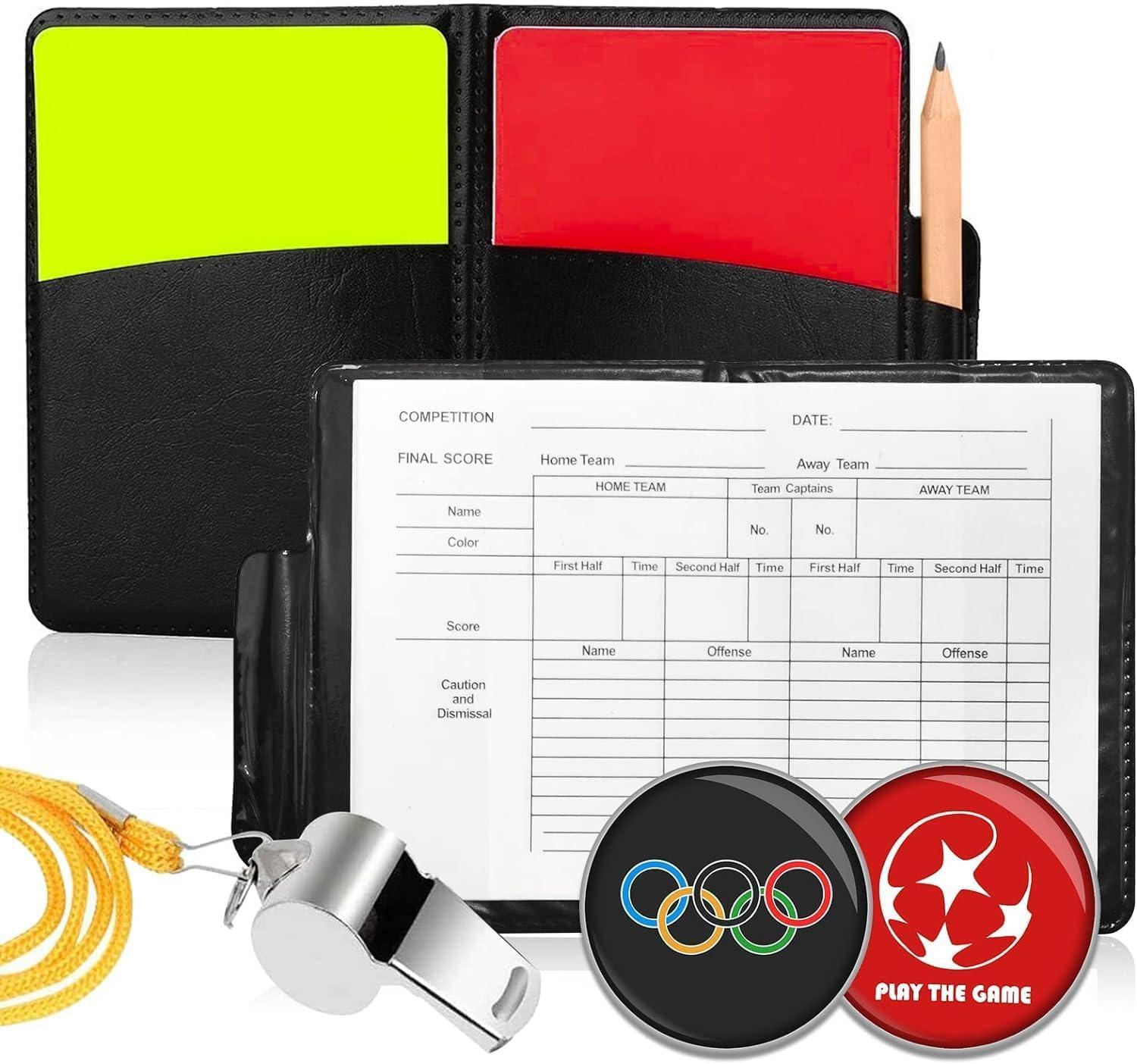 Complete Referee Set for Football & Basketball | Yellow & Red Cards ...