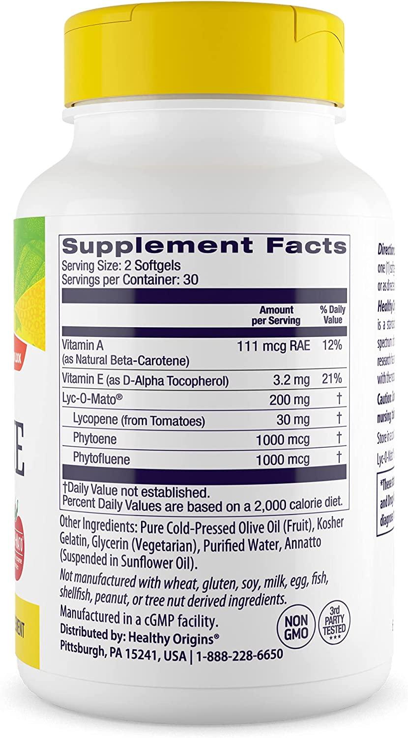 Healthy Origins LYC-O-Mato Lycopene 15mg Softgels - 60 Count | Buy Now ...