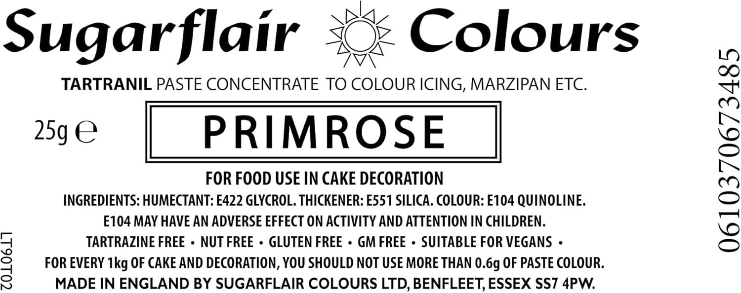 Classikool Sugarflair Tartranil Concentrated Paste Colour - Primrose ...
