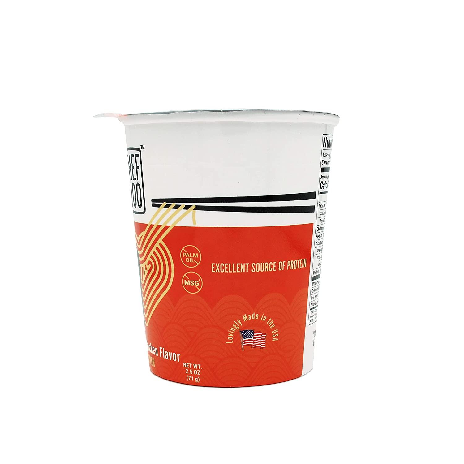 Chef Woo Roasted Chicken Flavor Ramen Cup Noodles 2.5 Oz (Pack of 12 ...