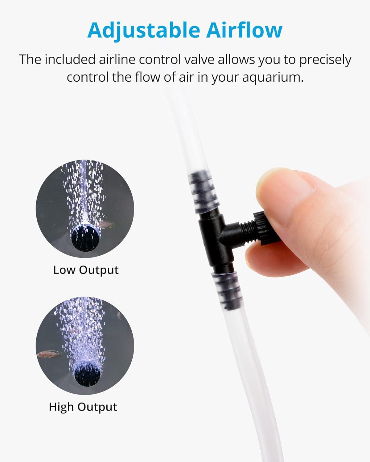 Buy Nicrew Ultra-Quiet Aquarium Air Pump for 400L - Adjustable Flow 37 ...