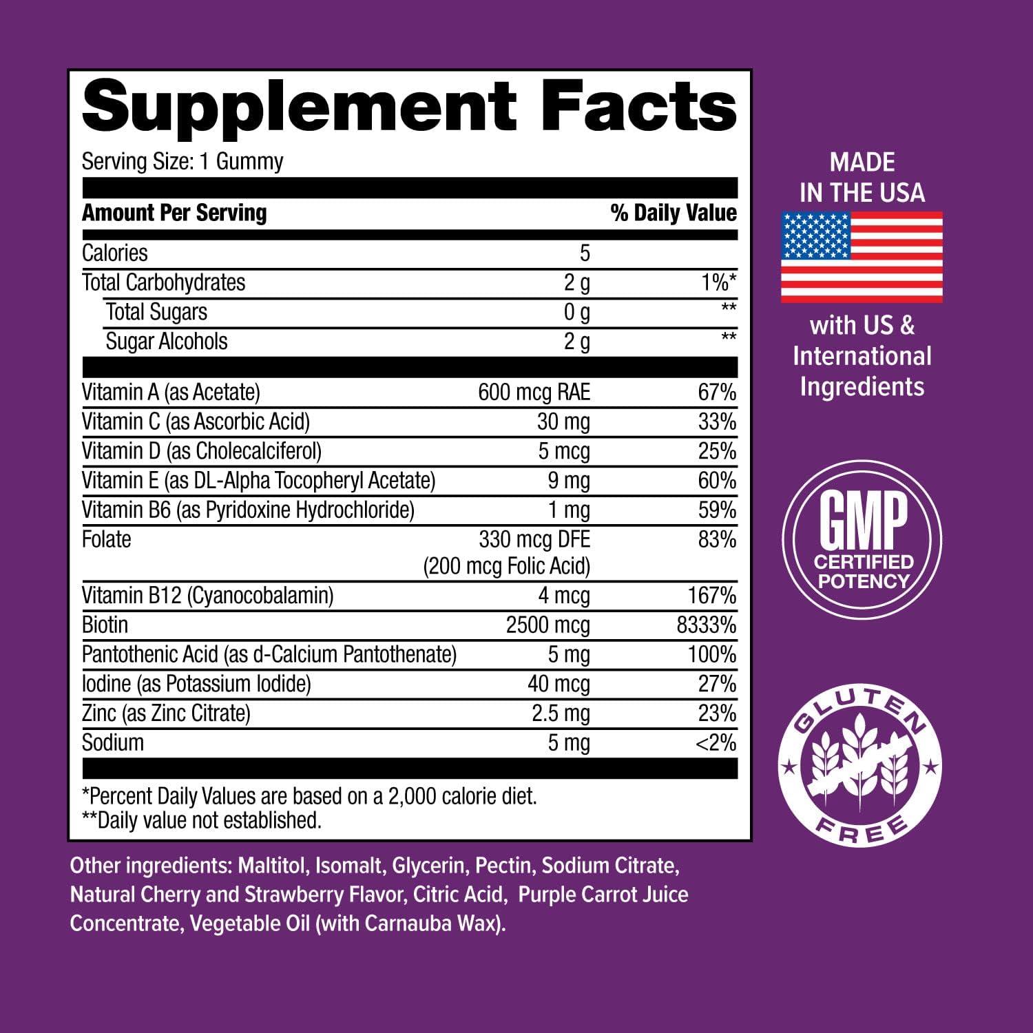Hi-Health Sugar-Free Gummy Multivitamin - 60 Gummies, Plant-Based ...