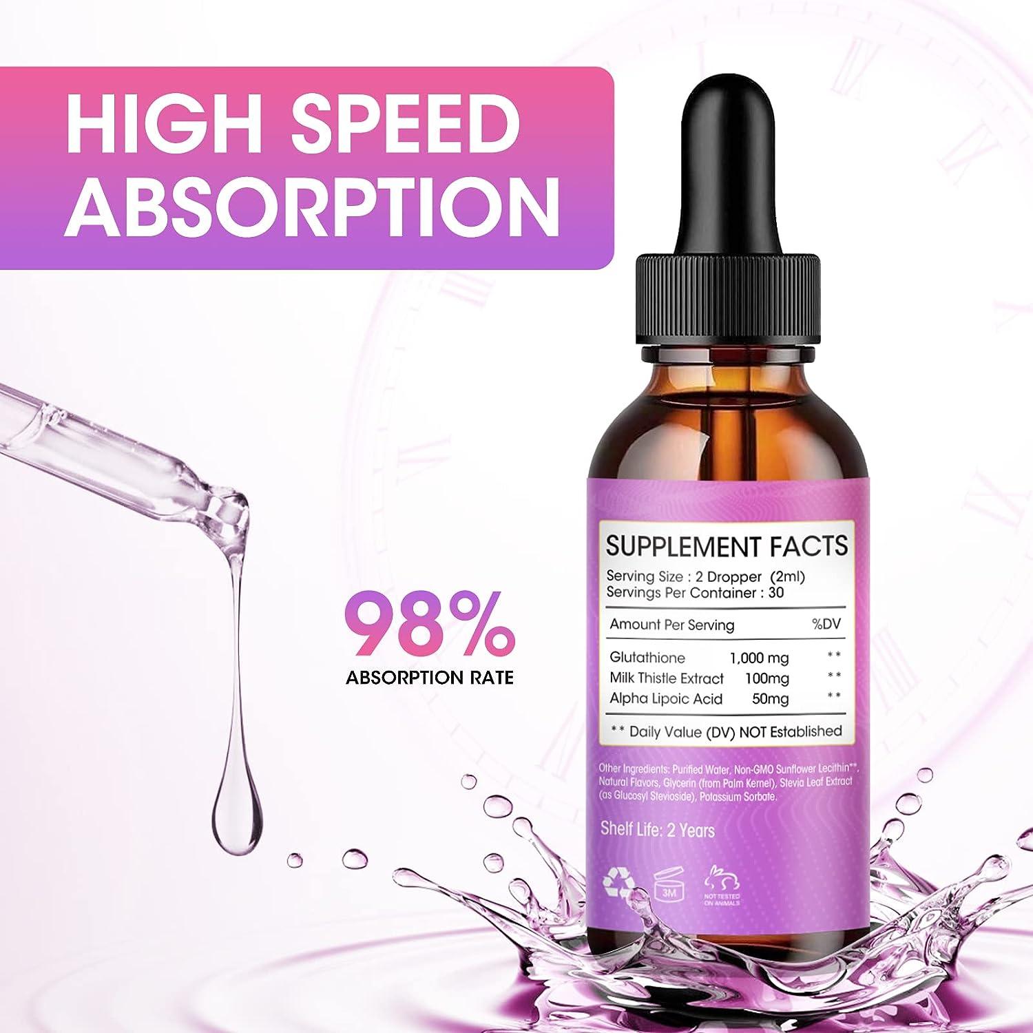 iMATCHME Liposomal Glutathione 1000mg Liquid Supplement with Milk ...