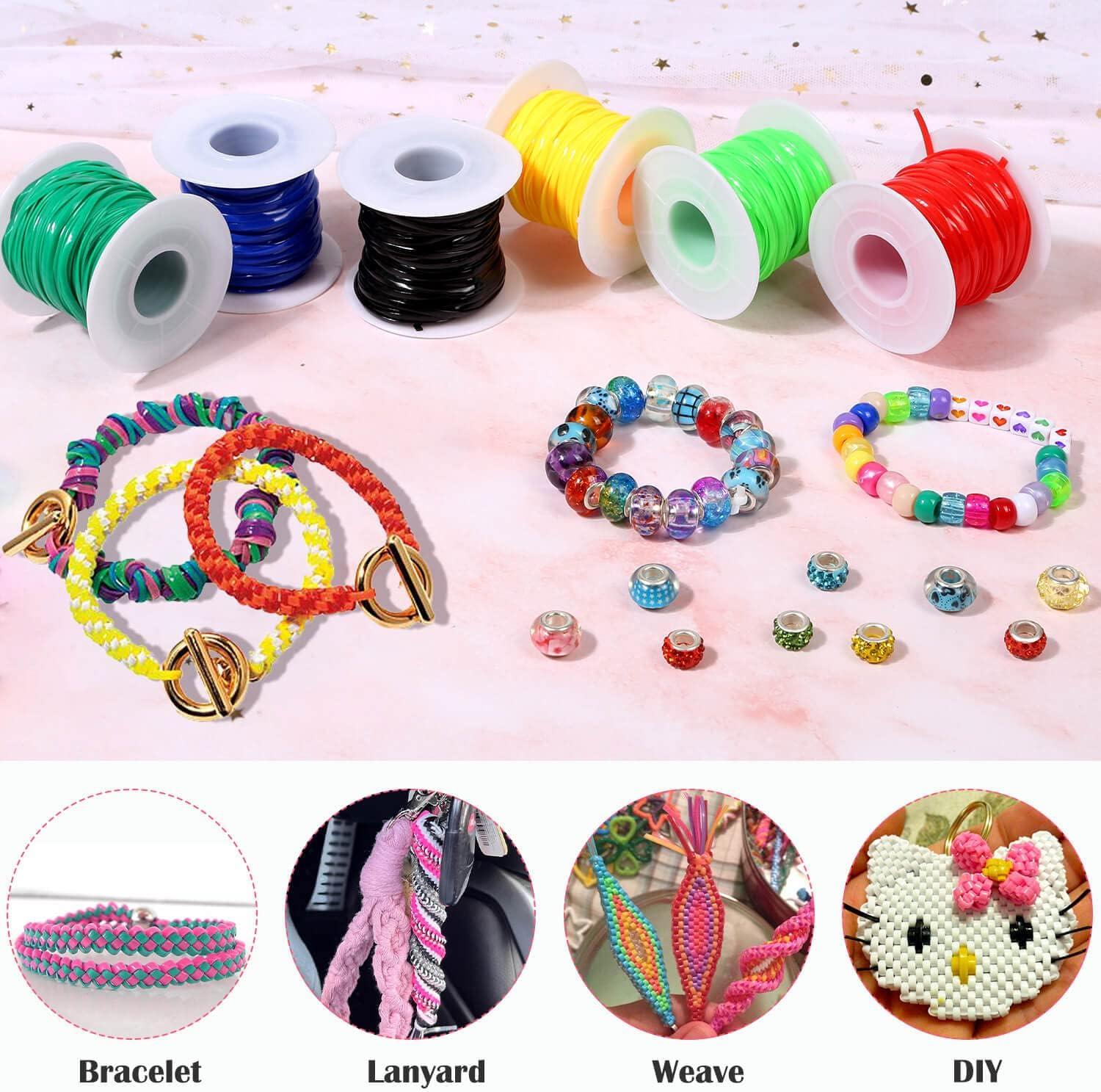 Cridoz 6-Pack Lanyard String Kit - Plastic Lacing Cord for Bracelets ...