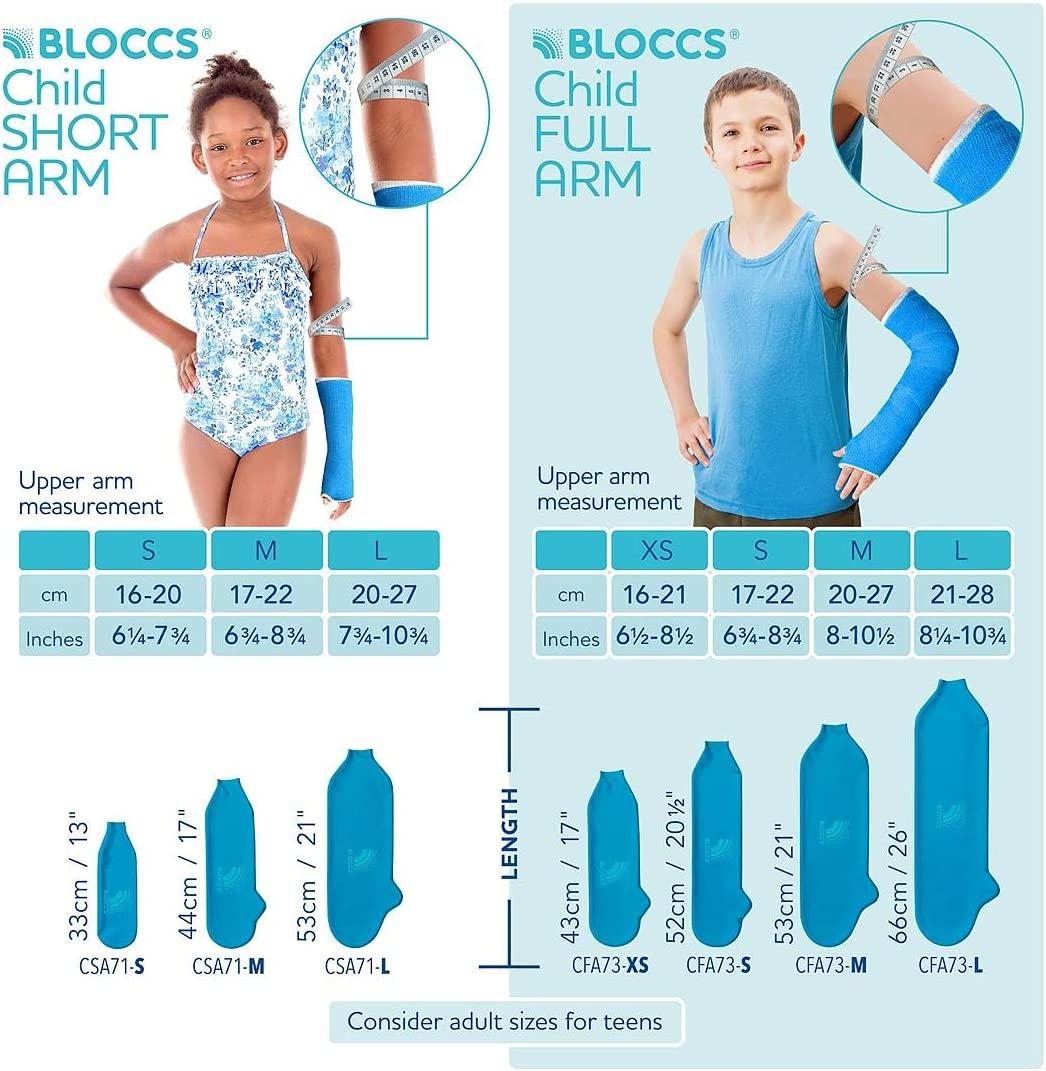 Bloccs Child Full Arm Waterproof Cast Cover - Small Size - Shower Arm ...