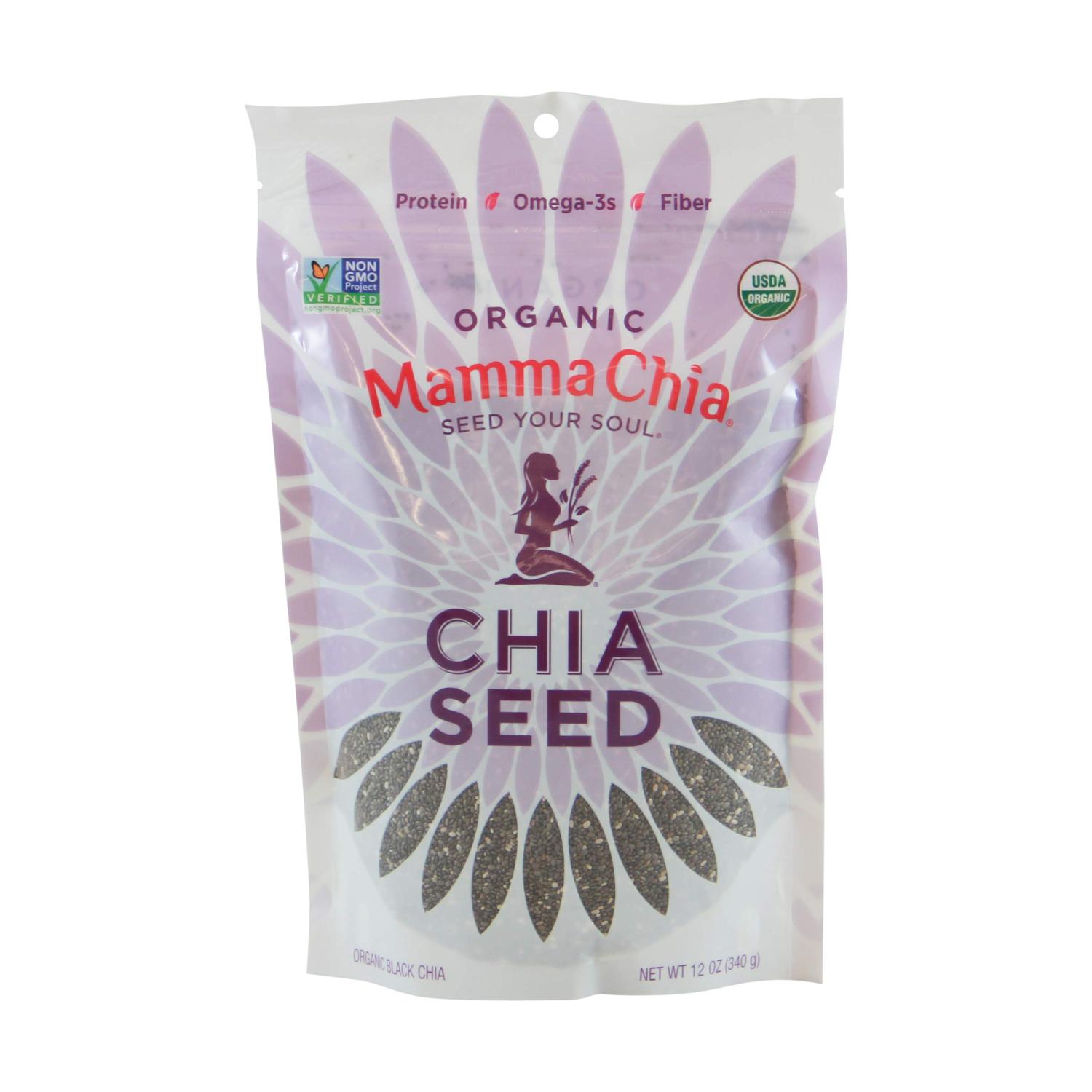 Mamma Chia Organic Black Chia Seeds 12 oz | High Fiber & Omega-3 ...