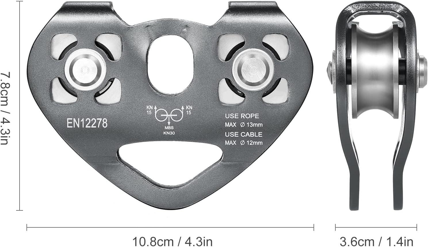 Lixada 30KN Tandem Speed Zip Line Pulley for Cable Backyard Zipline ...