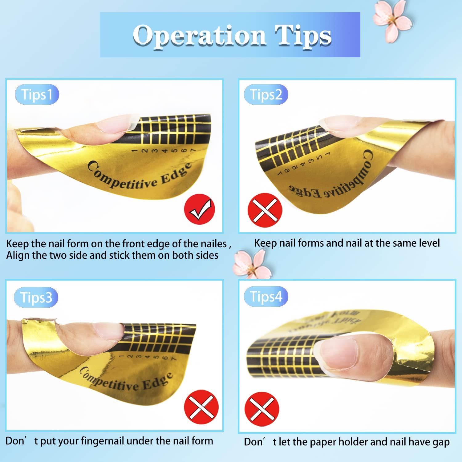 Horseshoe Nail Extension Forms - 200 PCS Gold Polygel Nail Forms for ...