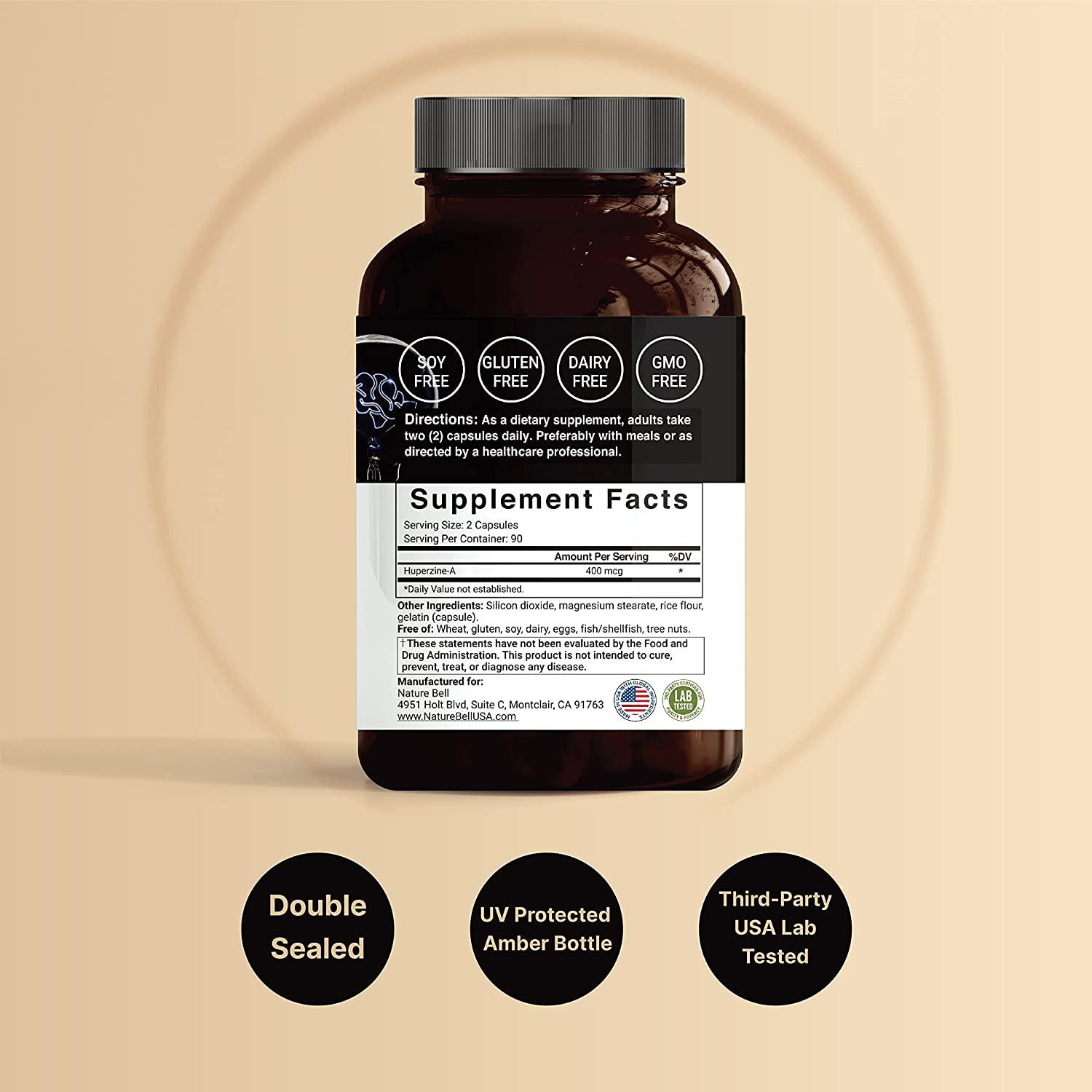 Huperzine A 400mcg | 180 Capsules | Supports Focus, Cognition & Memory ...