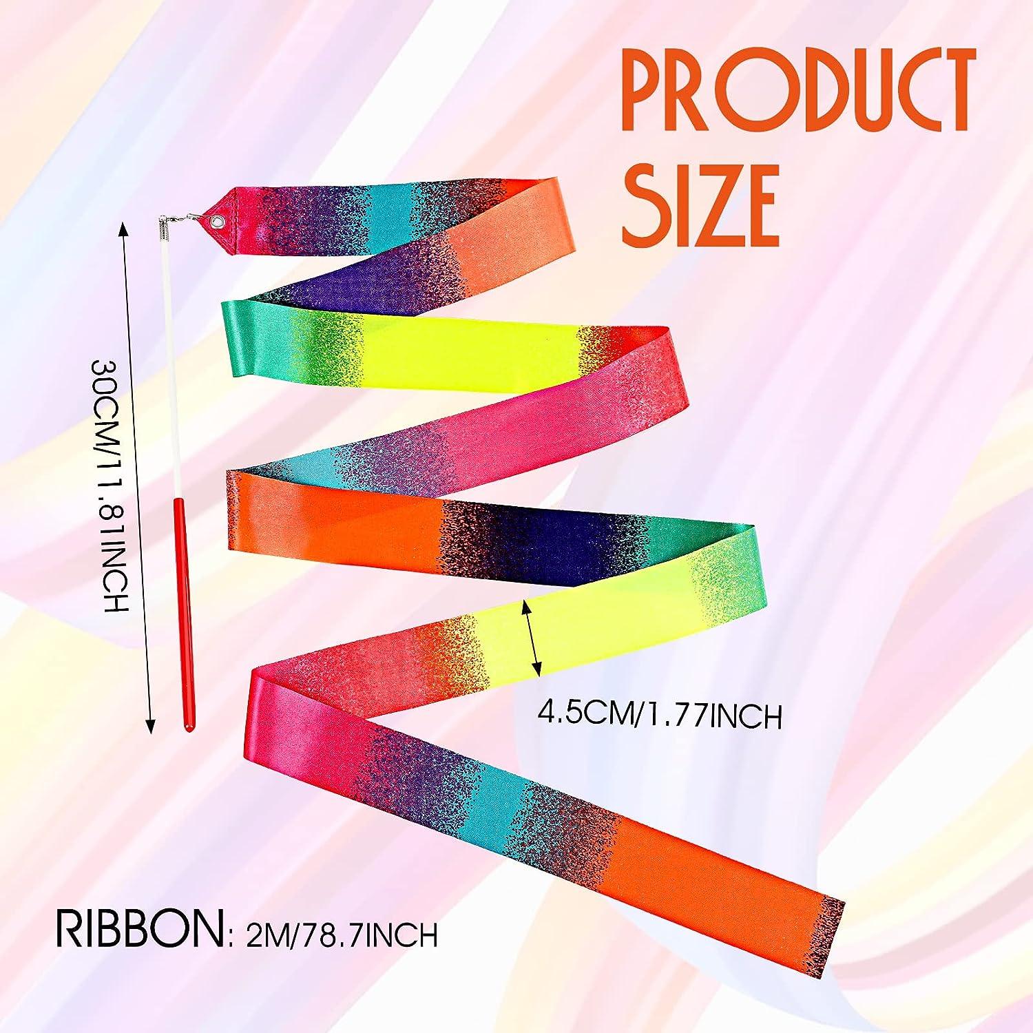 Lusofie 4Pcs Sparkling Dance Ribbons Set - 78.7inch Long Ribbons for ...