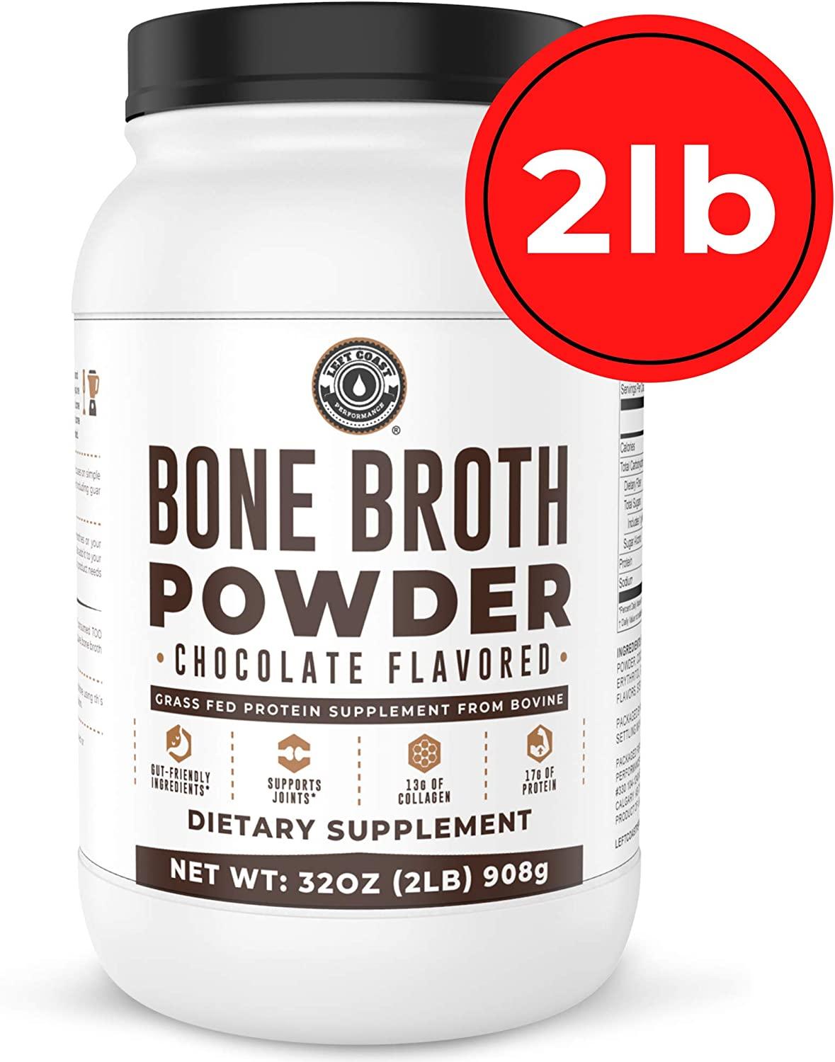 Chocolate Grass Fed Bone Broth Protein Powder 2lbs | 42 Servings, 17g ...