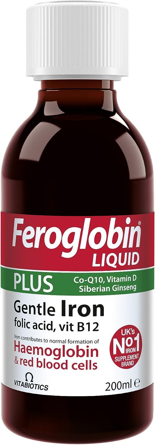 Vitabiotics Feroglobin 200ml Plus Liquid - Iron Supplement for Energy ...