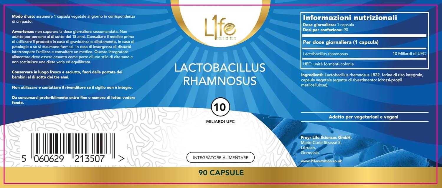 High-Dose Ln Lactobacillus Rhamnosus Probiotics Capsules | 90 Count ...
