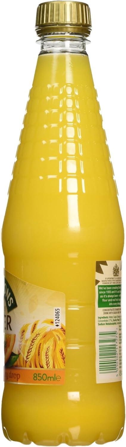 Robinsons Orange Barley Water Fruit Drink 850ml Bottle - Pack of 1