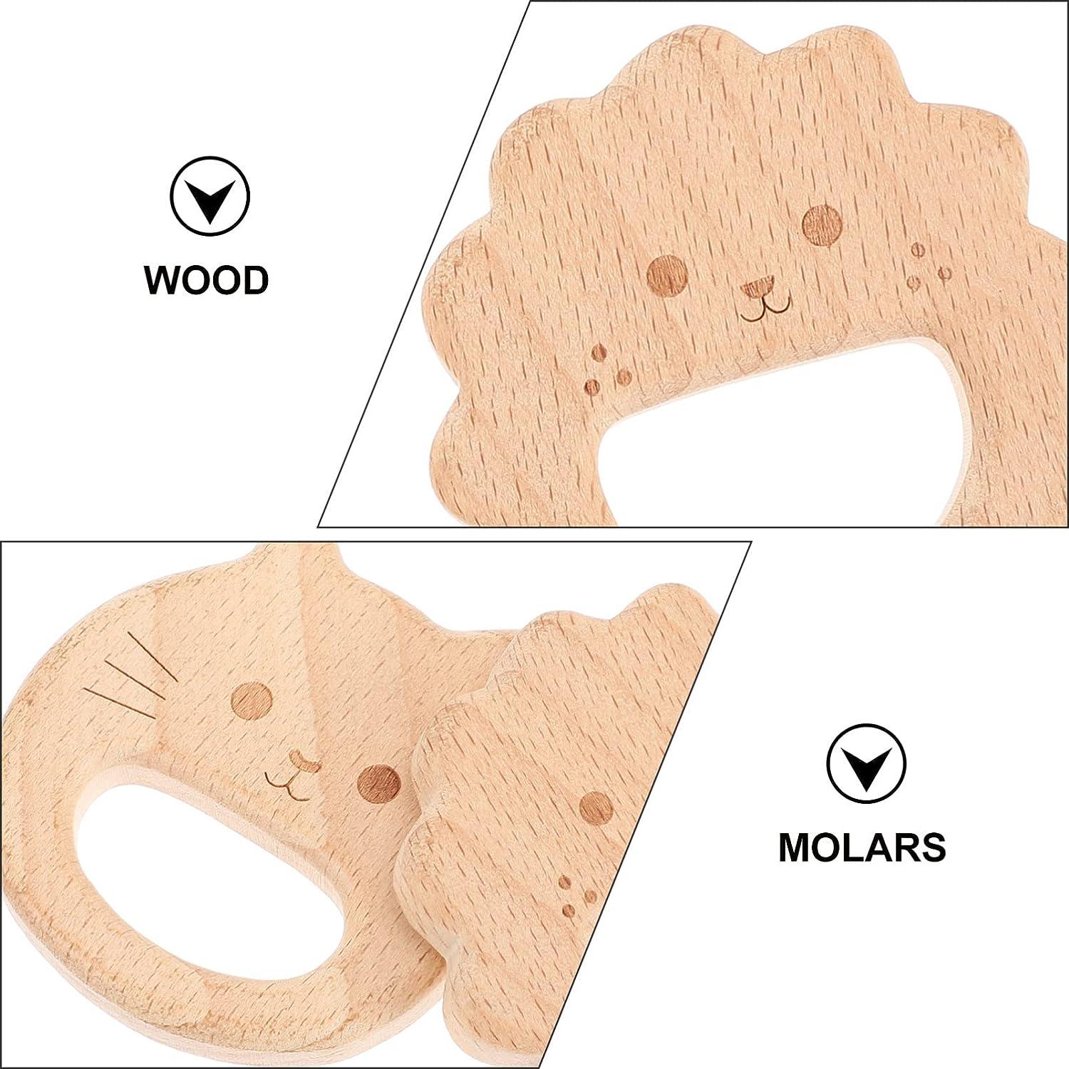 ORFOFE Molar Sensory Chewing Teether - Infant Safe Wooden Toy for ...