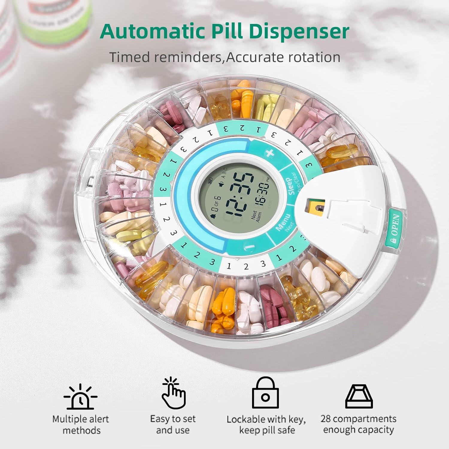 Betife Automatic Pill Dispenser with Alarm - Monthly Organizer for ...
