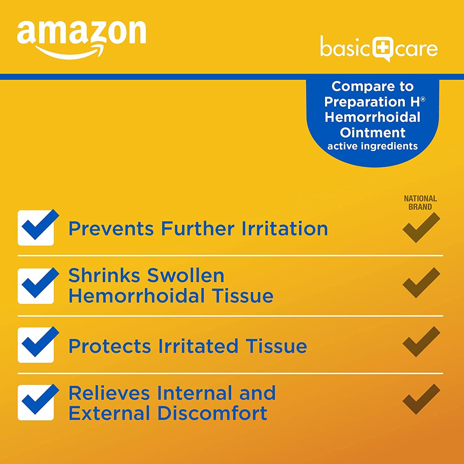 Amazon Basic Care Hemorrhoidal Ointment | Phenylephrine HCl | Relief ...