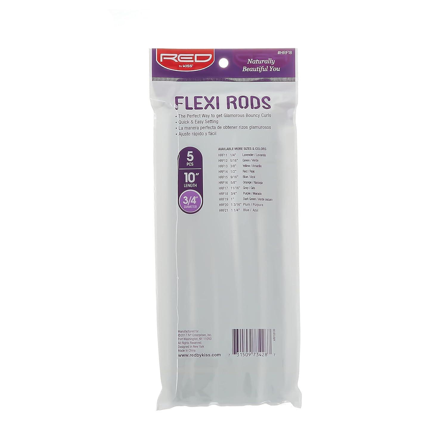 Red by Kiss Flexi Rods - Heatless Hair Curler for Glamorous Bouncy ...