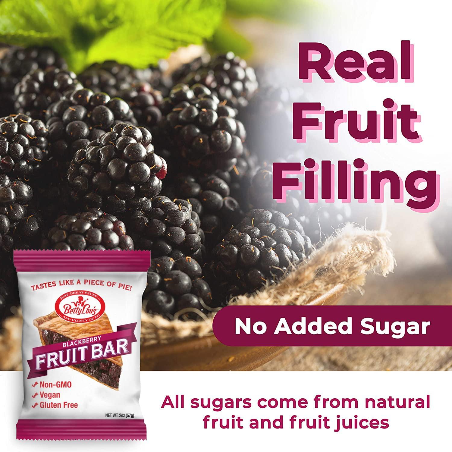 Betty Lou's Blackberry Fruit Bars - Pack of 12 | Gluten Free, Vegan ...