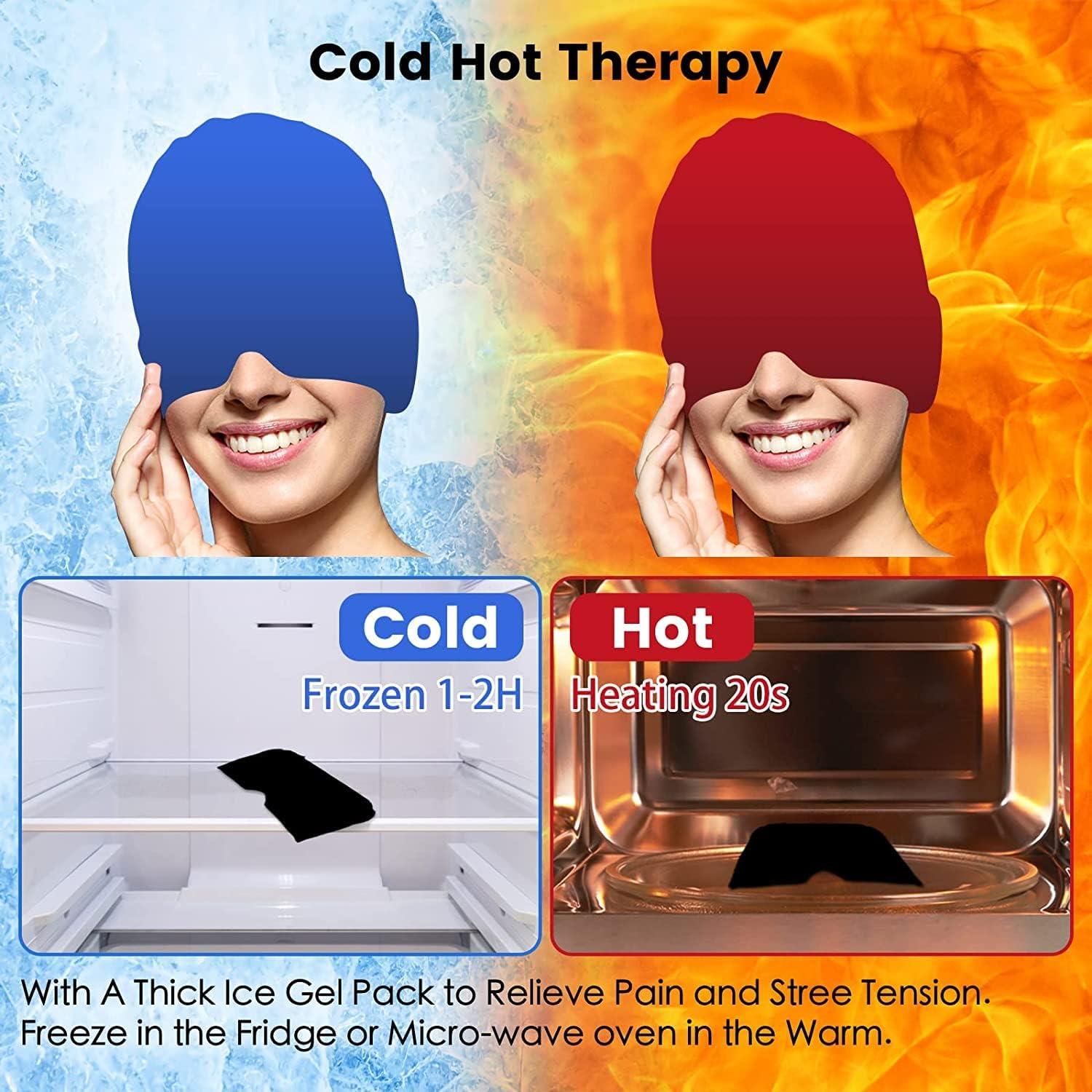 Migraine Relief Hat | Ice Head Wrap for Headache & Eye Relief - Cold ...