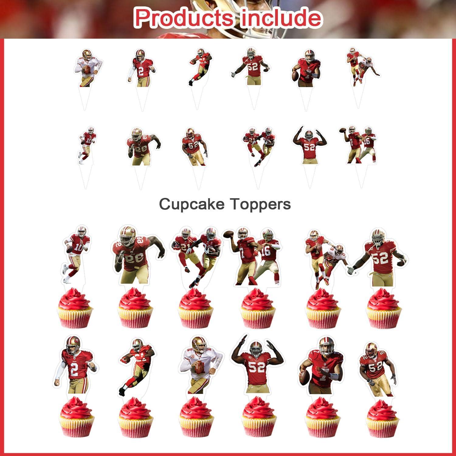 37pcs 49ers Football Cake Topper and Cupcake Toppers Set 49ers Football ...
