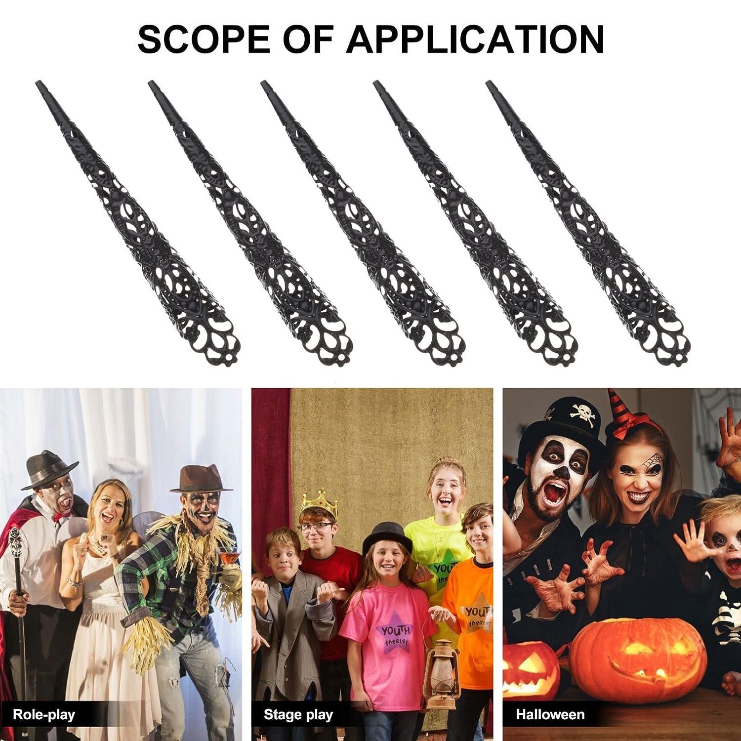 Lurrose 5pcs Halloween Cosplay Nails Claw Ring- Vampire Witch Finger ...