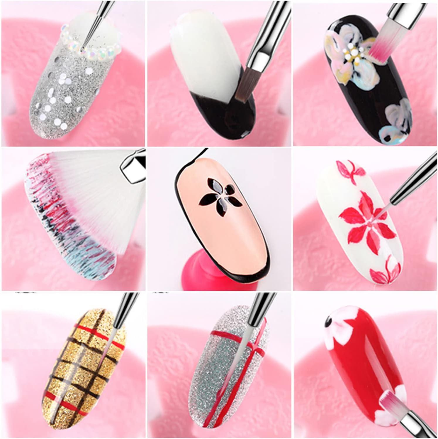 Nail Art Design Professional Paint Kit - 20 Piece Set with UV Gel Nail ...