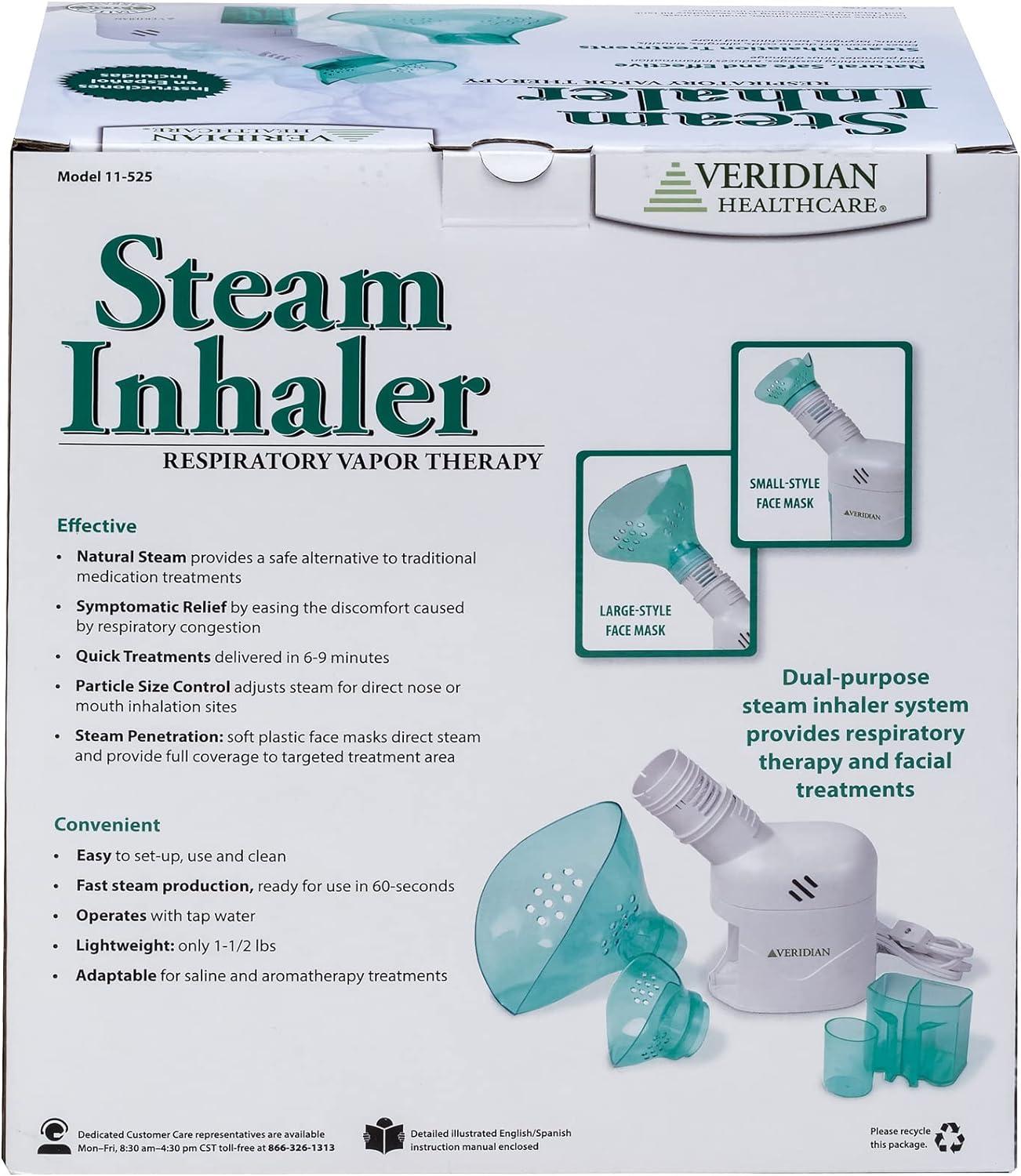 Veridian Healthcare Steam Inhaler - Respiratory Vapor Therapy - Green ...