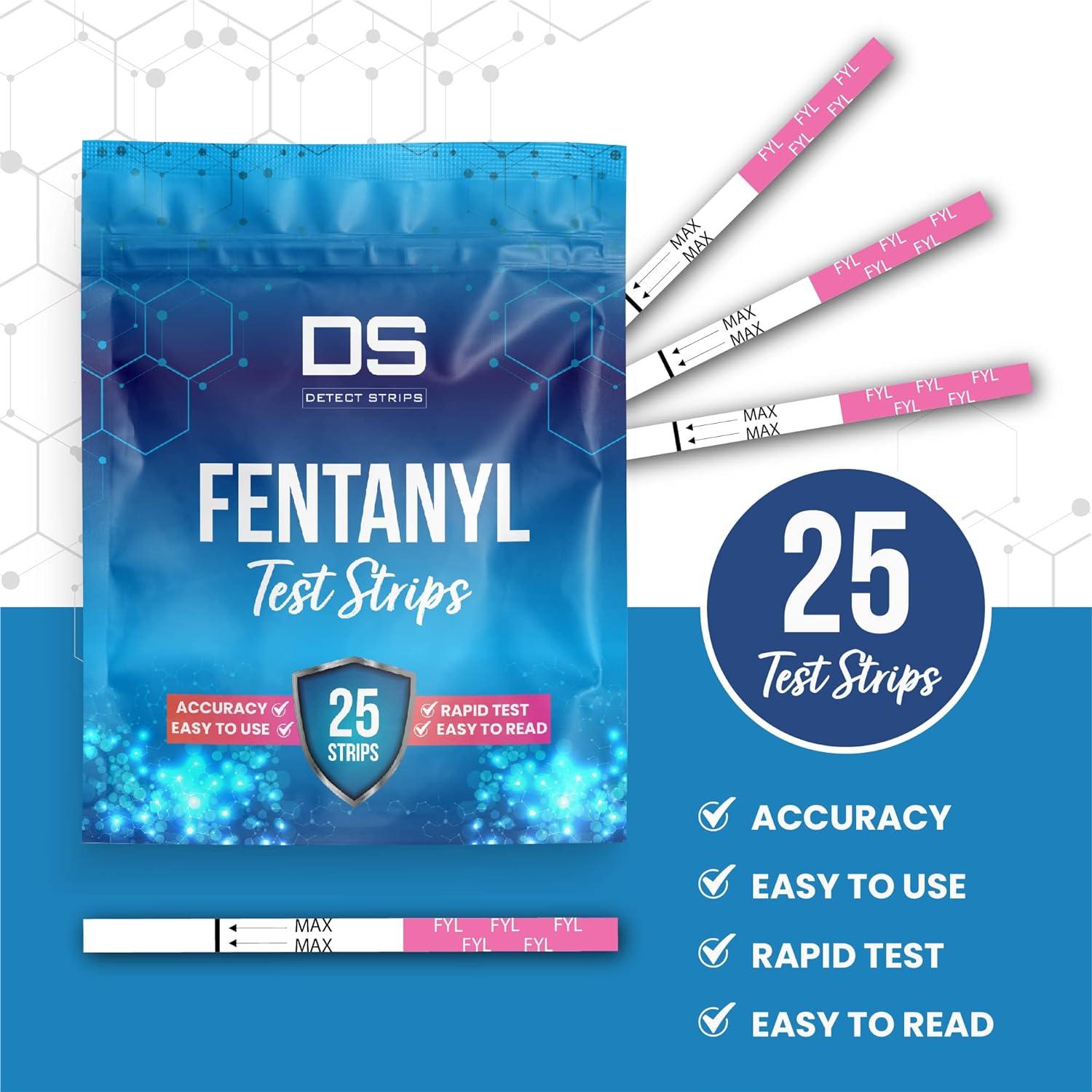Fentanyl Test Strips 25 Pack by Detect Strips - Urinalysis Test Kit for ...