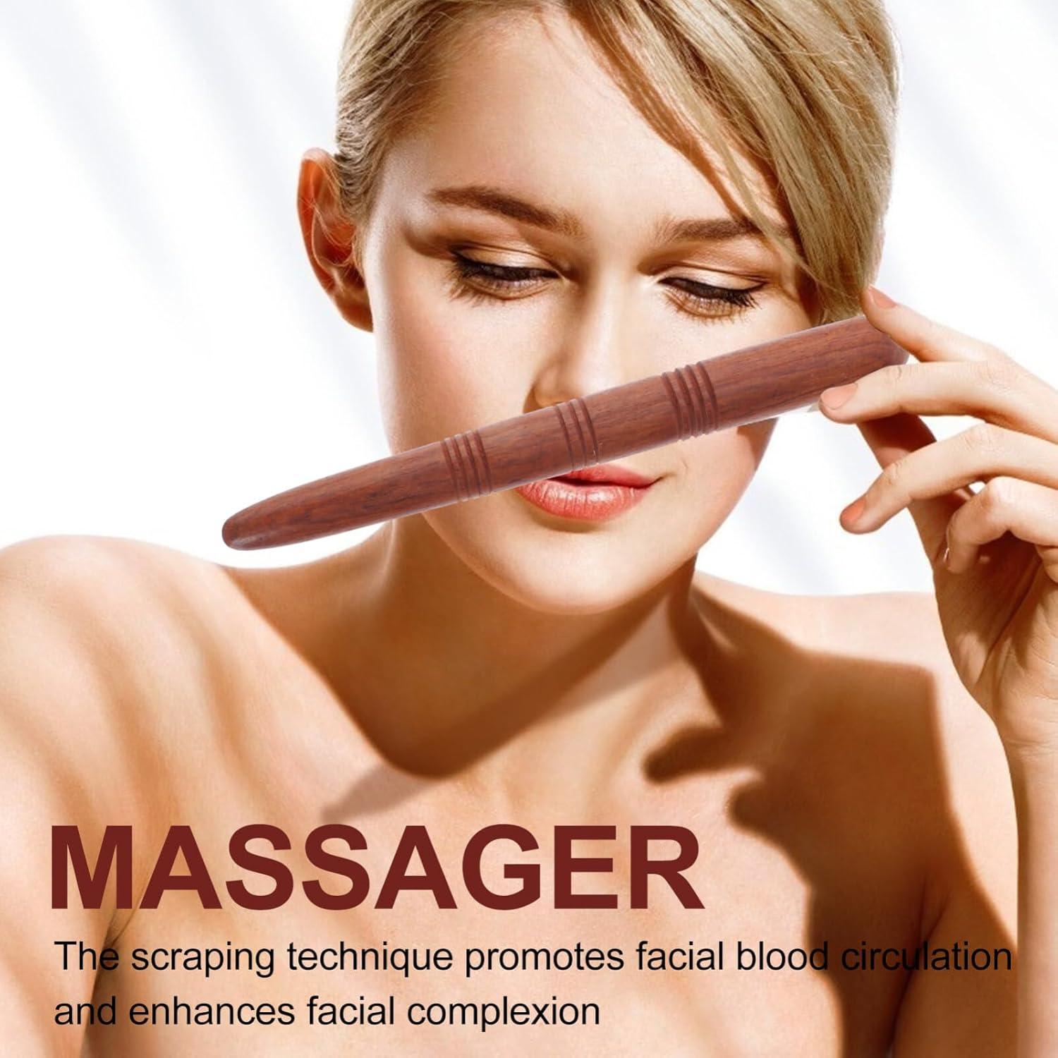 Gatuida 2pcs Wooden Body Scraper Roller Sticks Acupuncture Massage ...