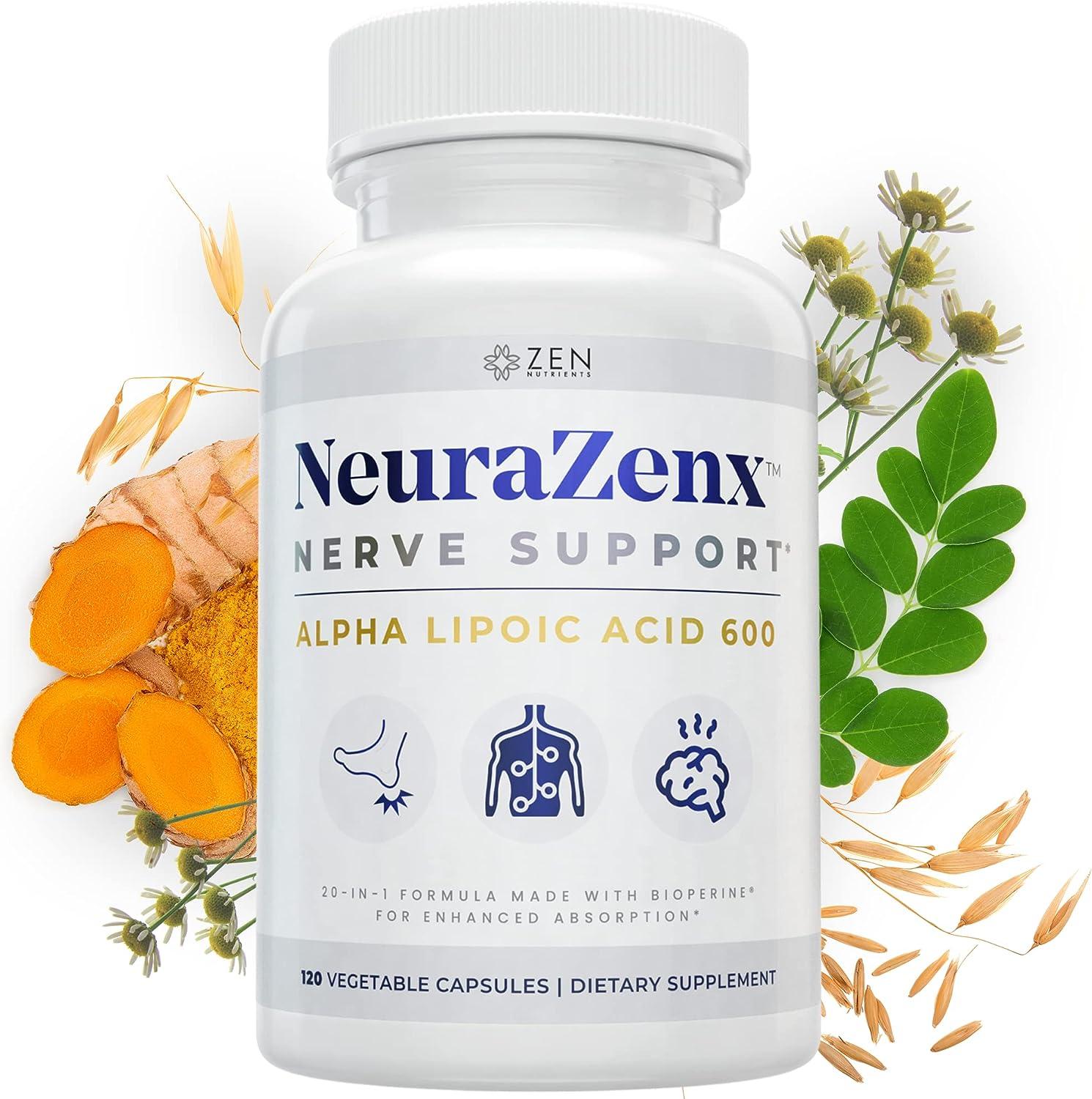 Zen Nutrients Neurazenx Nerve Support Supplement - 1200mg ALA ...