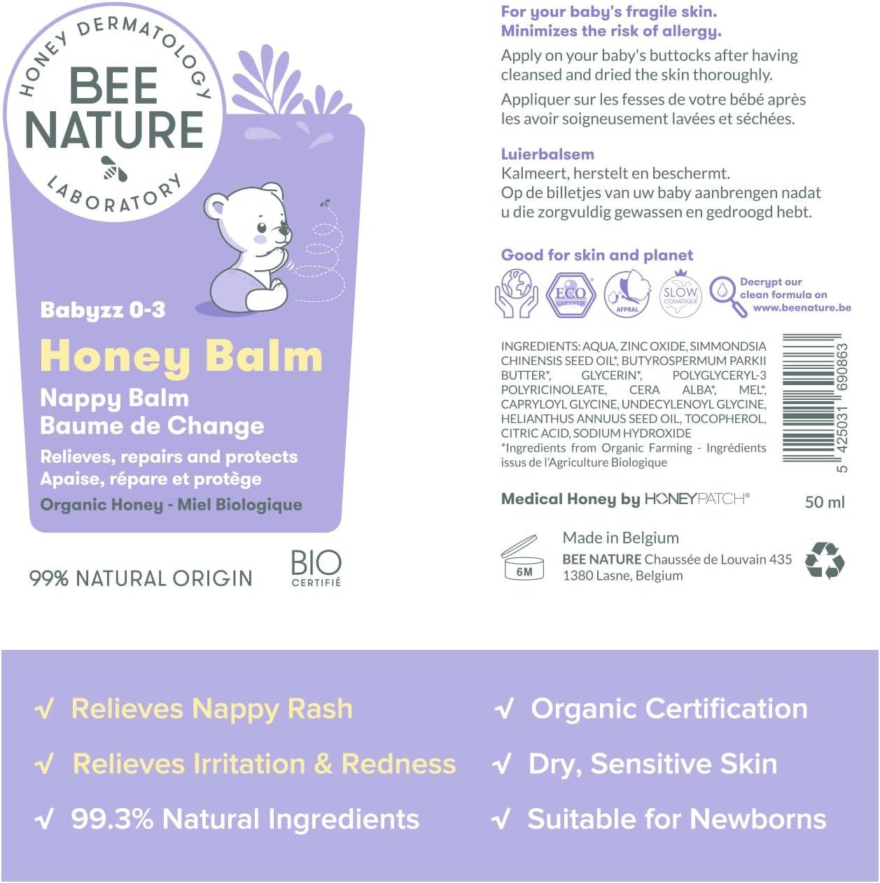 Bee Nature Organic Diaper Cream 50ml - Relieves Nappy Rash, Soothes and ...