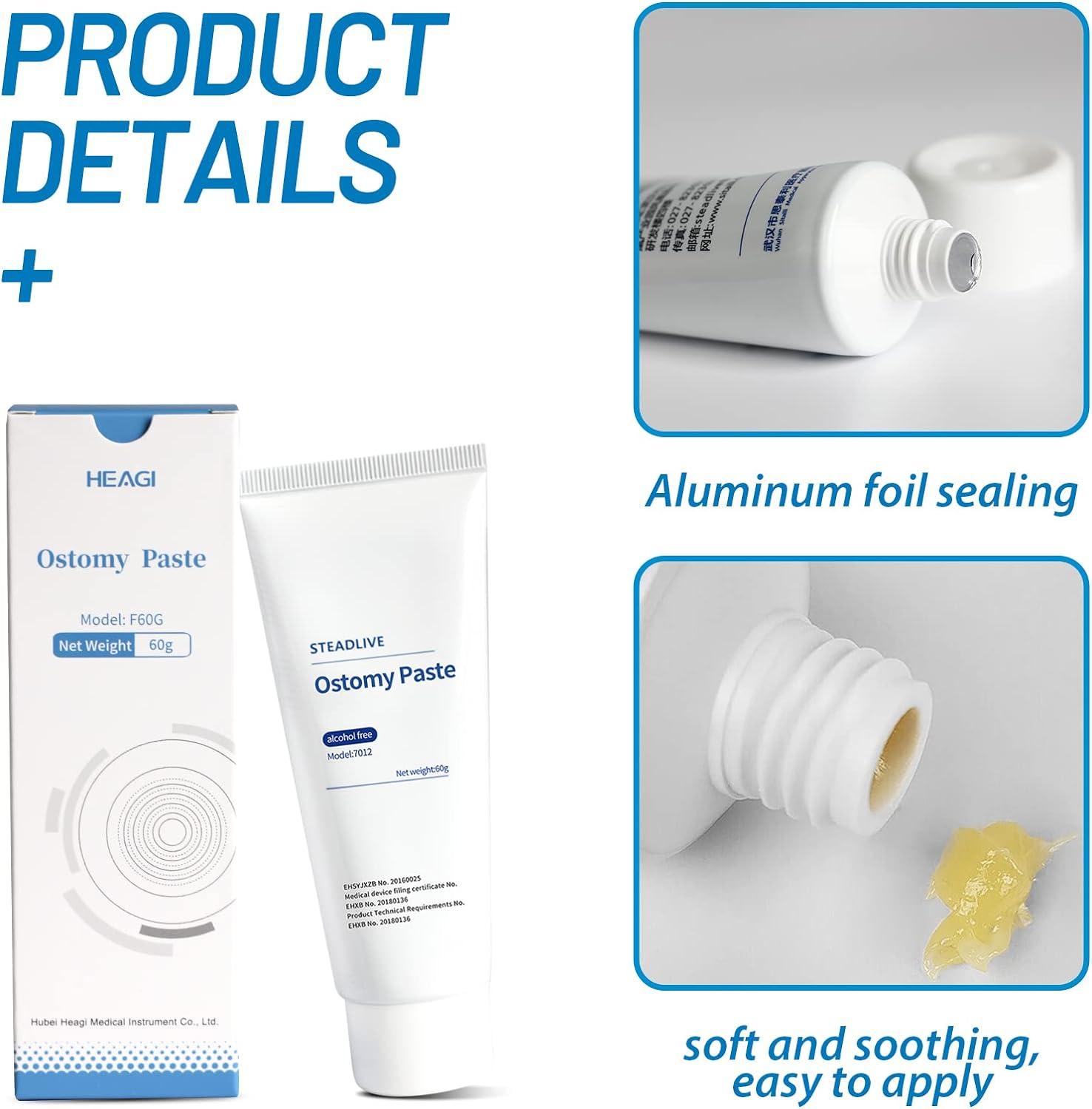 Heagimed Alcohol-Free Stoma Skin Barrier Paste - 2.1oz Tube (2pcs ...