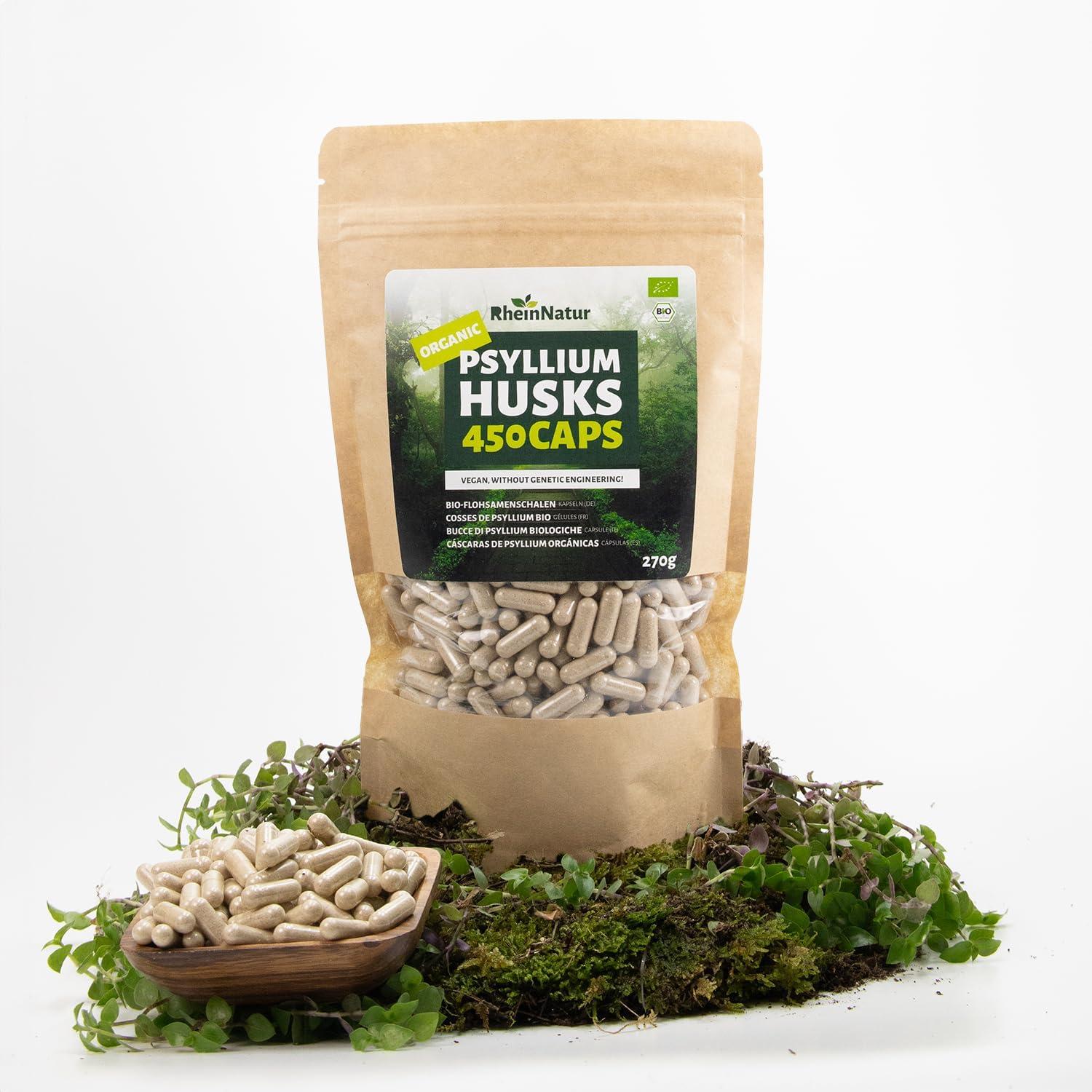 Rheinnatur Psyllium Capsules 450 pcs - High Dose Fiber for Digestion ...
