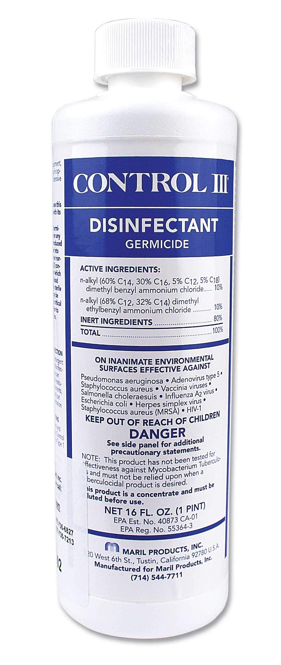 Control LLL Concentrate Disinfectant Germicide 16oz - EPA Registered ...