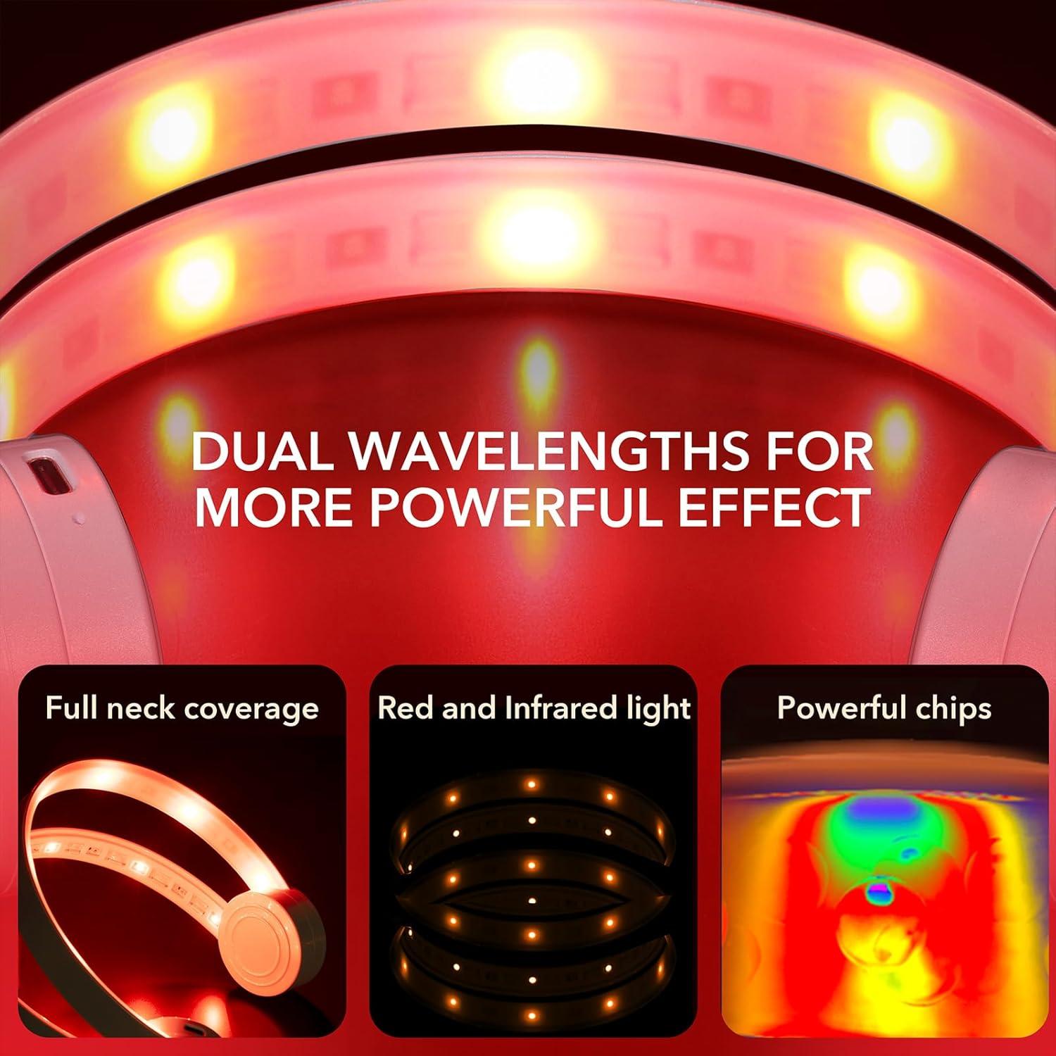 NEWKEY Red Light Therapy Neck Mask - 26 LED Wireless Device for Wrinkle ...