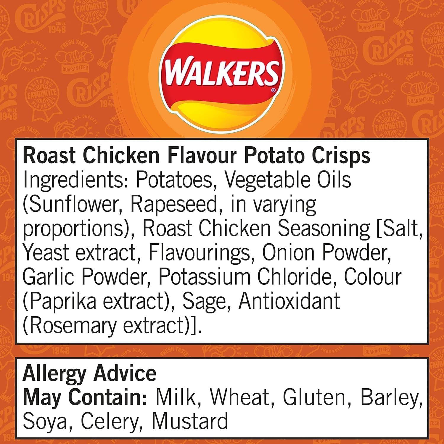 Walkers Roast Chicken Crisps 32x32.5g (Wholesale Box) | Buy Now with ...
