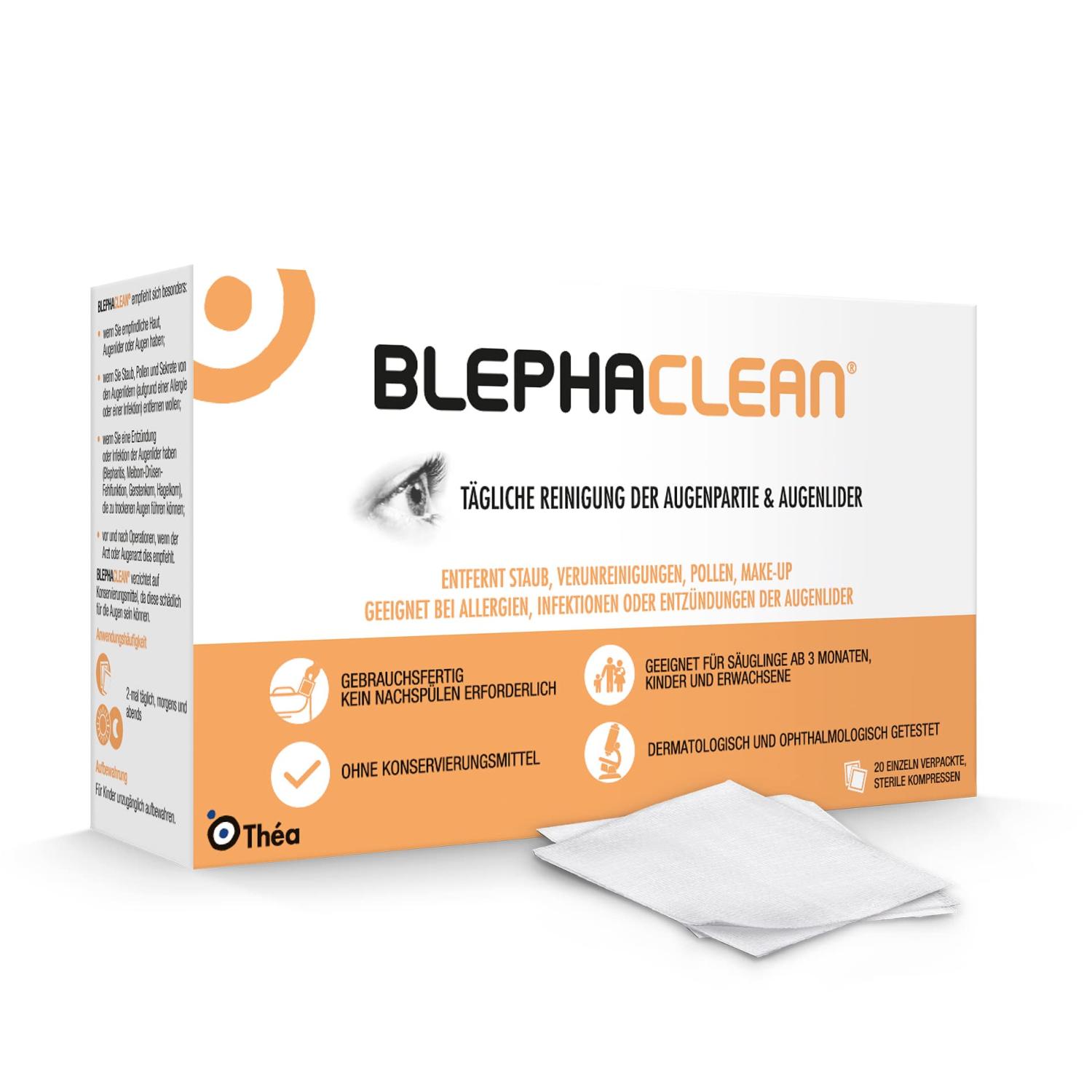 Blephaclean - 20 Sterile Compresses for Gentle Eyelid Cleaning ...