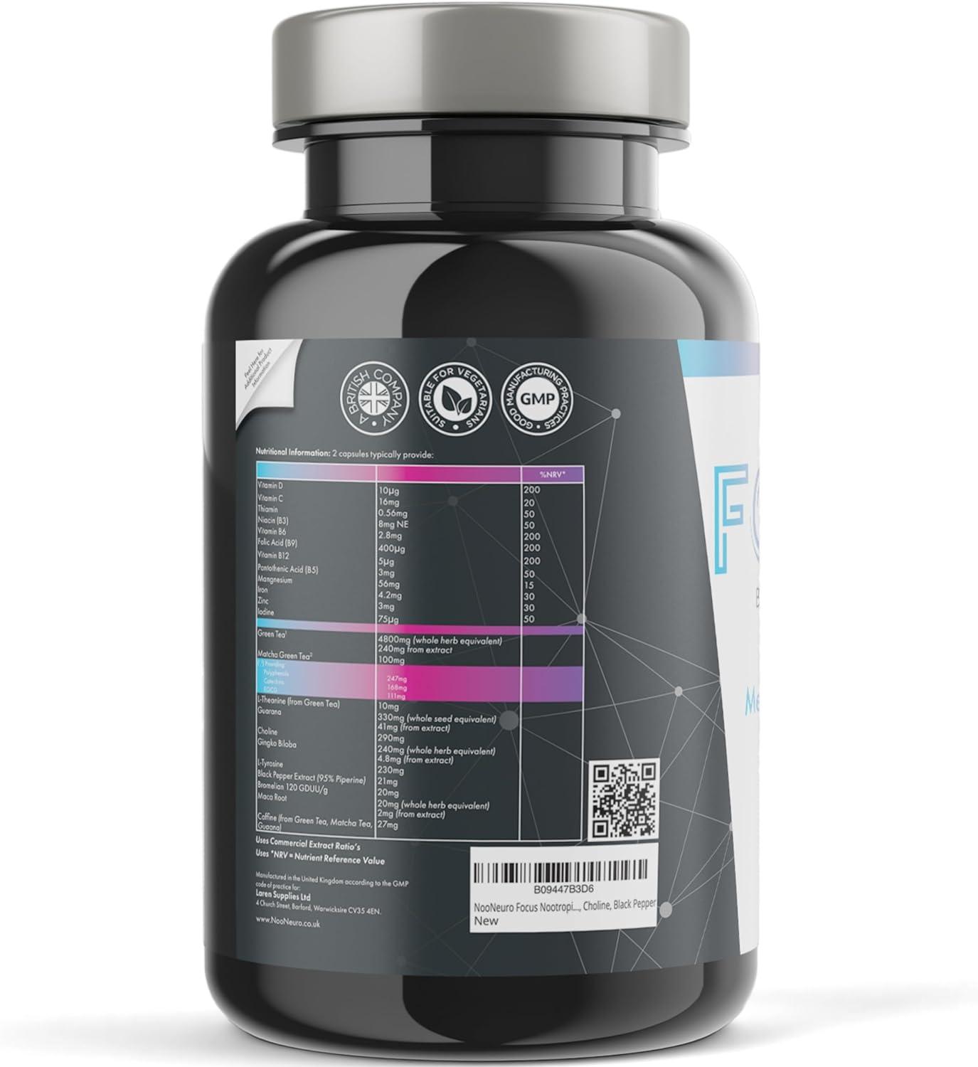 NooNeuro Focus Alpha Brain Cognitive Performance Supplement - Enhance ...