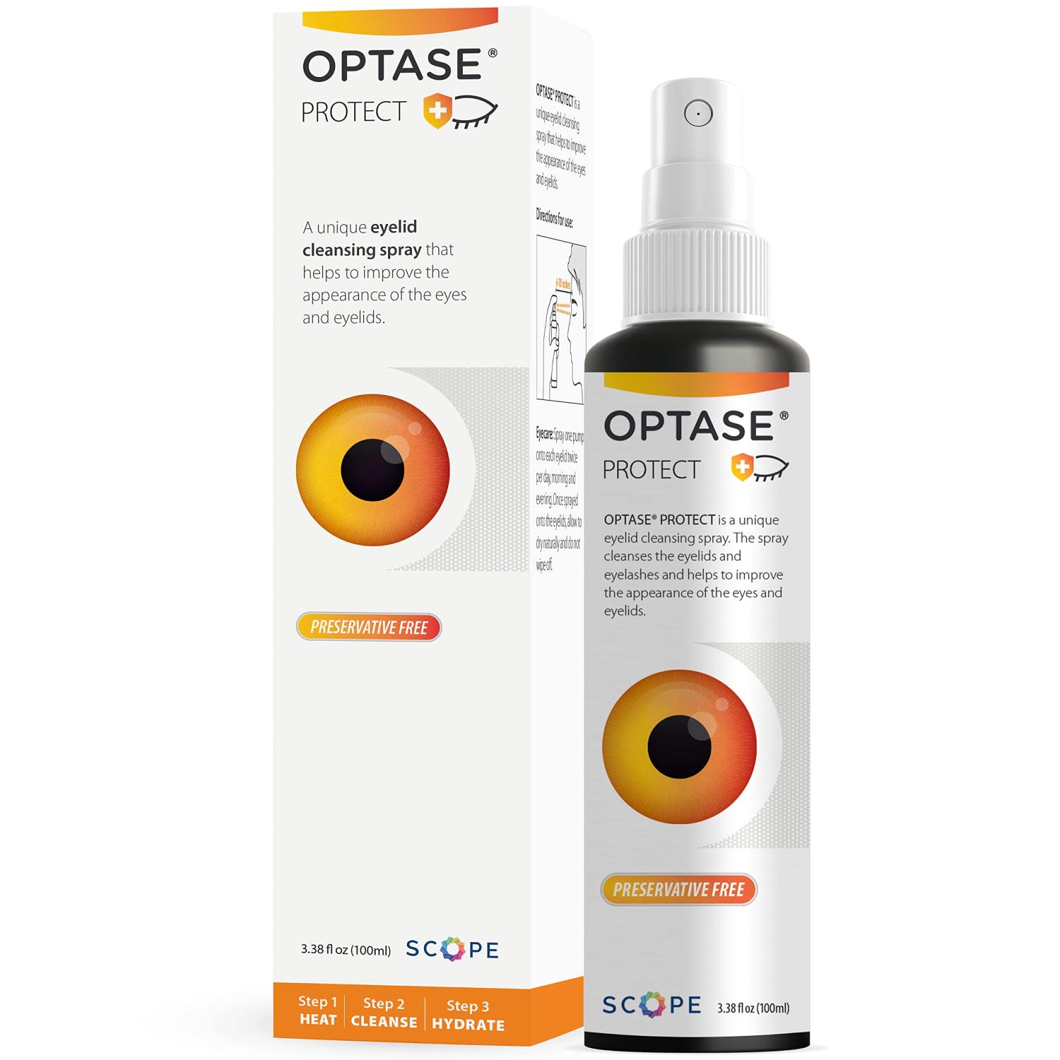 OPTASE Protect Eyelid Cleansing Spray - Hypochlorous Acid for Dry Eye ...