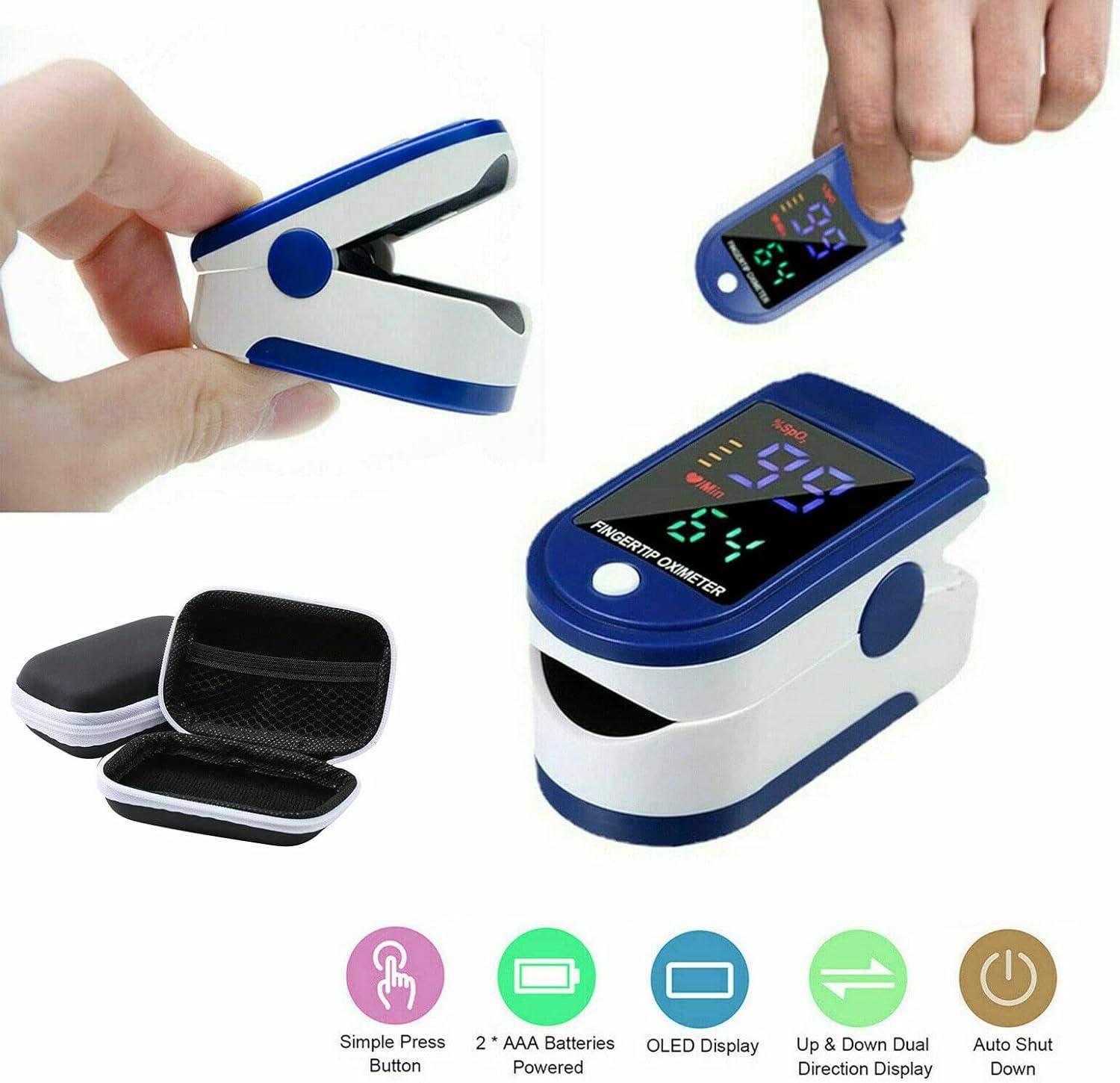 Family Medical Finger Pulse Oximeter with LED Display | Blood Oxygen ...