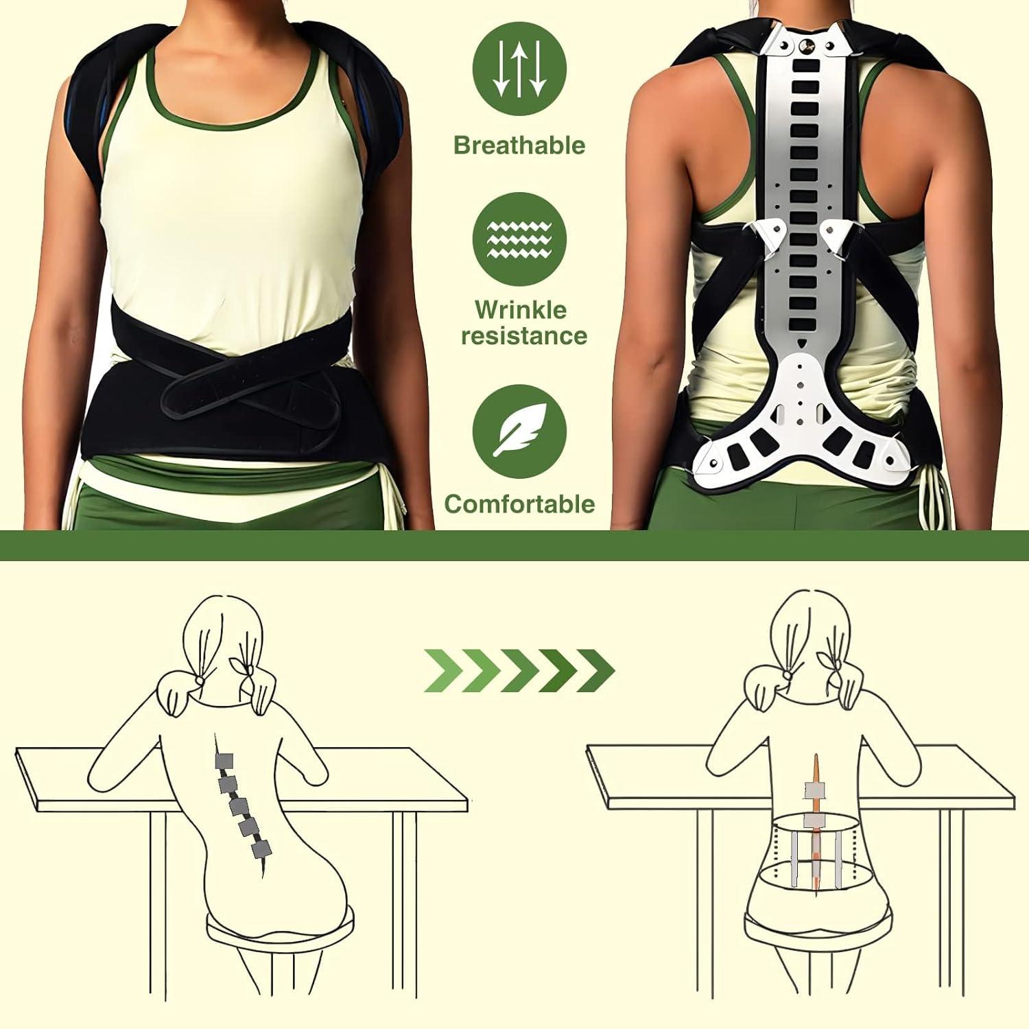 Posture Corrector Back Support for Hunched Back & Kyphosis - Vertebral ...
