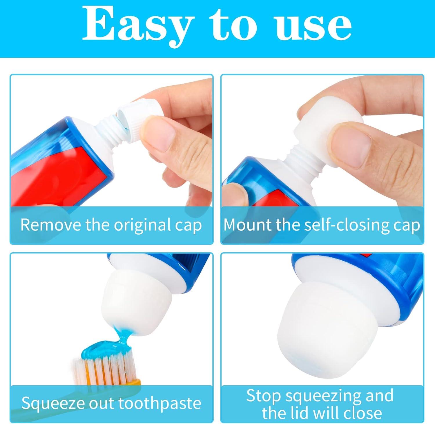 Fowecelt Self Closing Toothpaste Squeezer Dispenser - 6 Pack (White ...