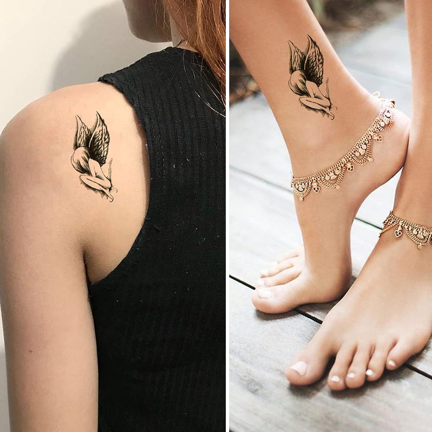 Set of 5 Fashion Angel Wings Temporary Body Tattoos | Funnyplay Girl ...